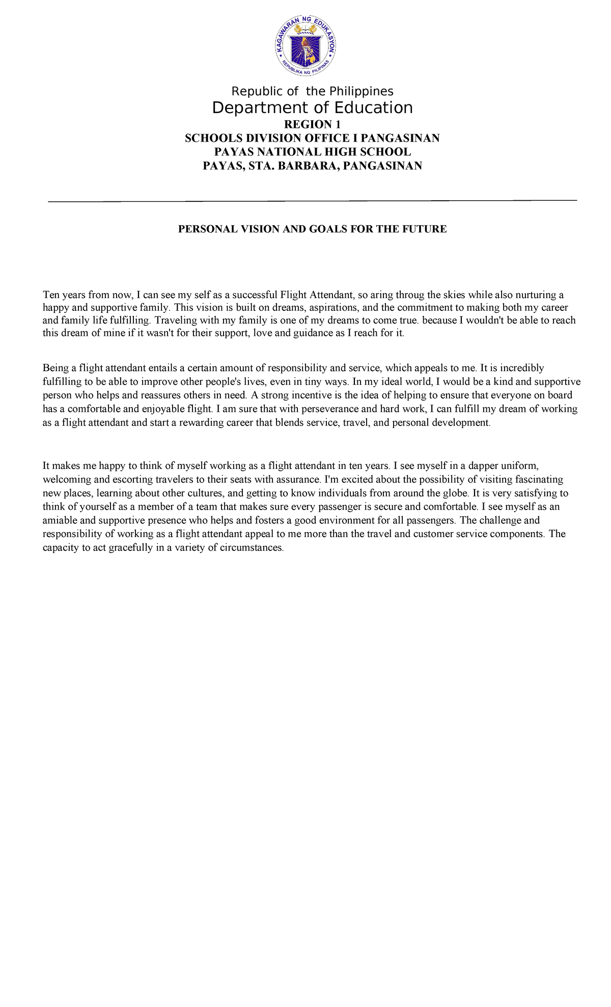 Culminating Portfolio of Mechaela C. Bautista: A Journey in HUMSS - Studocu