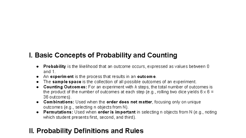 BA Final Exam - Chapter 5: Basic Concepts of Probability - Studocu