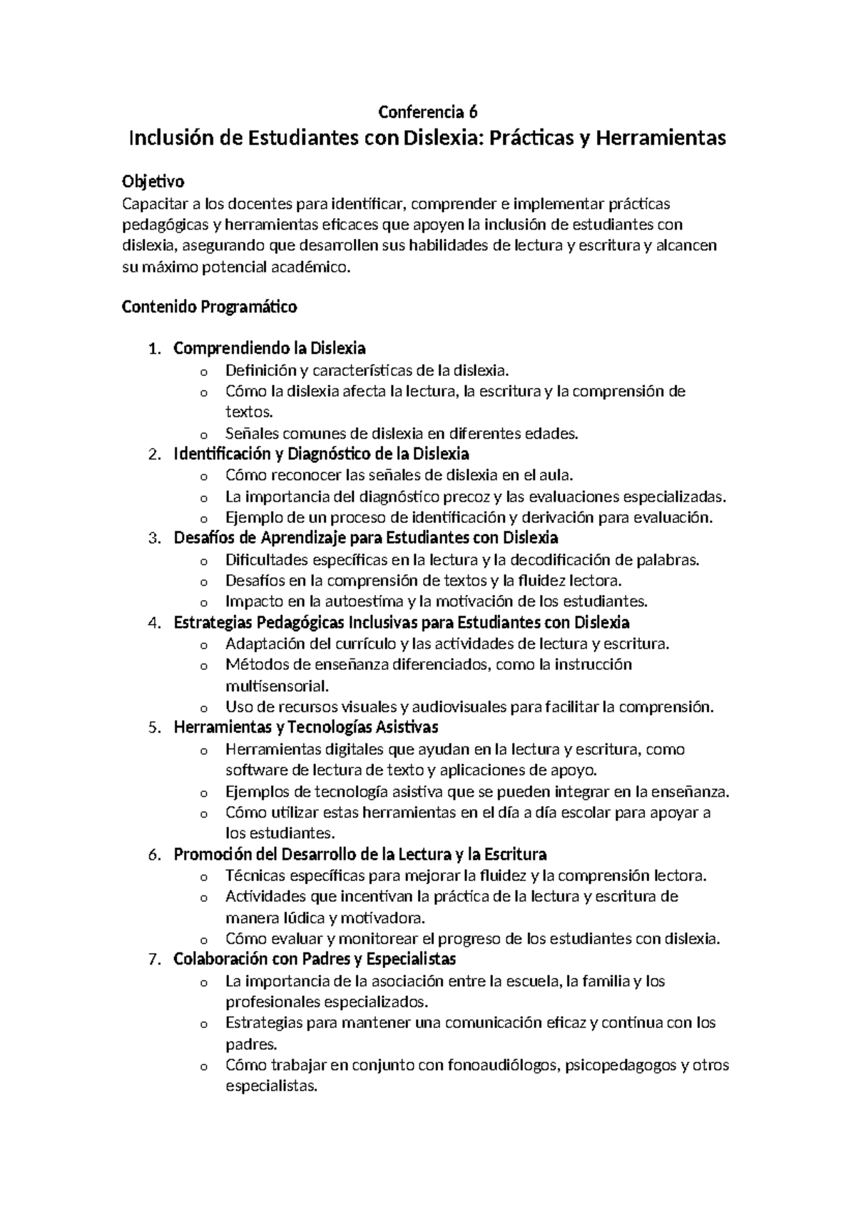 06 - Resumen - Inclusión de Estudiantes con Dislexia Prácticas y ...