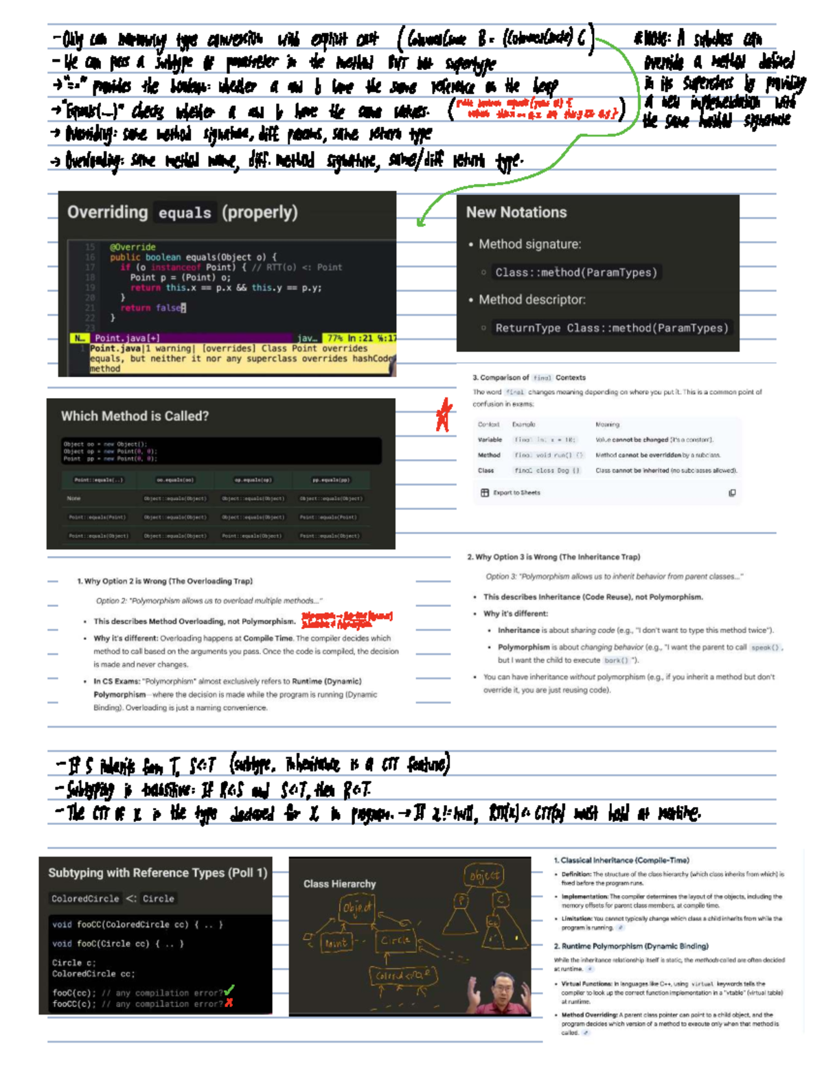 Lecture 3 - Notes on Narrowing Type Conversion and Polymorphism - Studocu