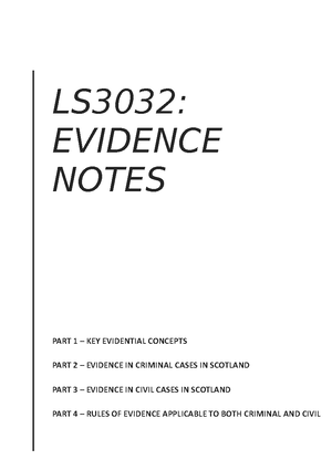 Assessment 2 PAST Paper - LS3025: Evidence PAST PAPER – NOT 2024 PAPER ...