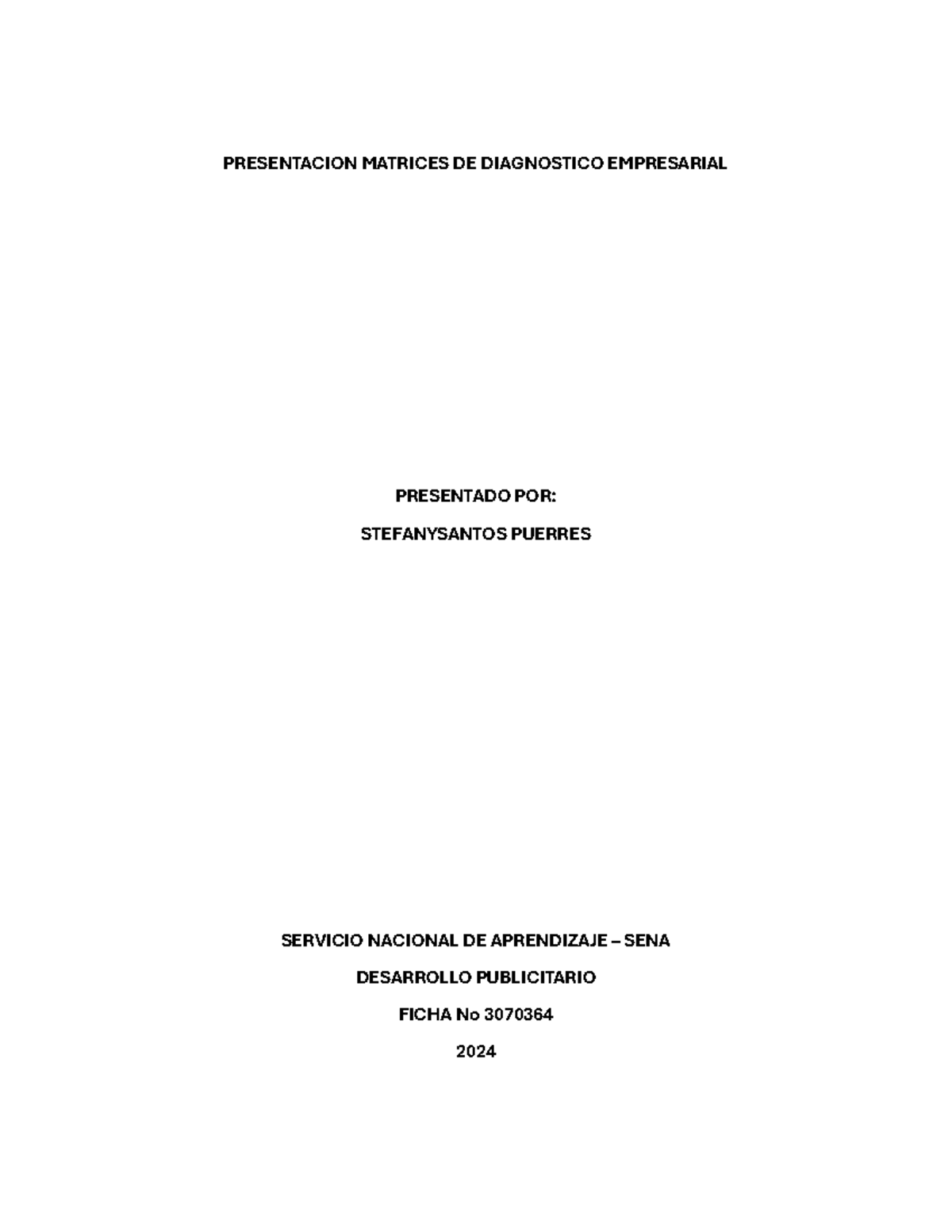 Matrices de Diagnóstico Empresarial - Estrategias y Análisis SENA - Studocu
