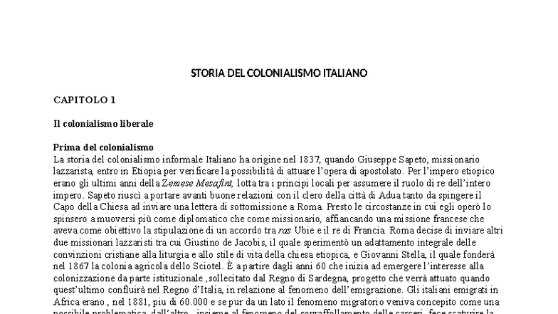 STORIA DEL COLONIALISMO ITALIANO - CAPITOLO 1: Il Colonialismo Liberale ...