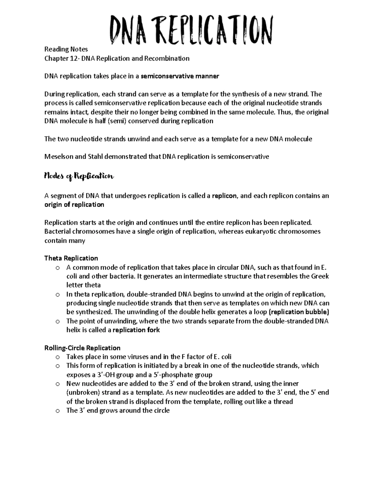 Genetics Chapter 1 Introduction Notes - Reading Notes Chapter 1 ...