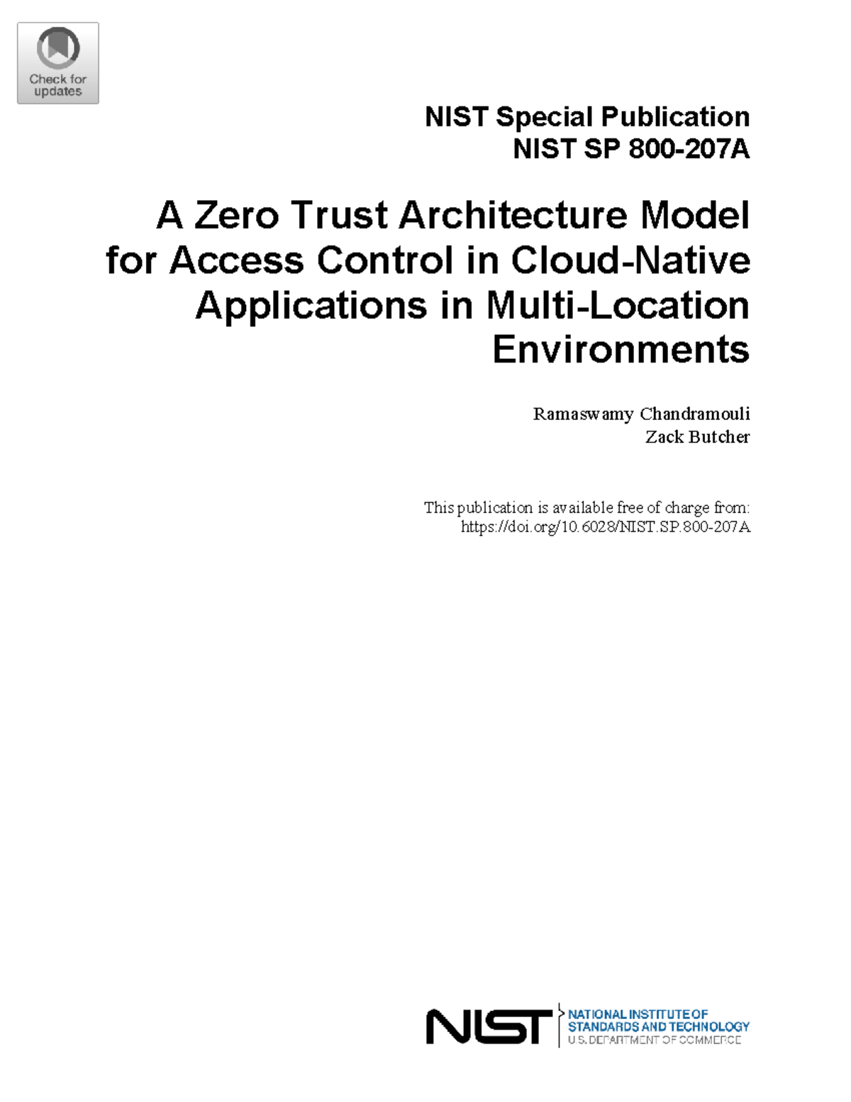 NIST SP 2023: Zero Trust Architecture Model for Access Control in ...