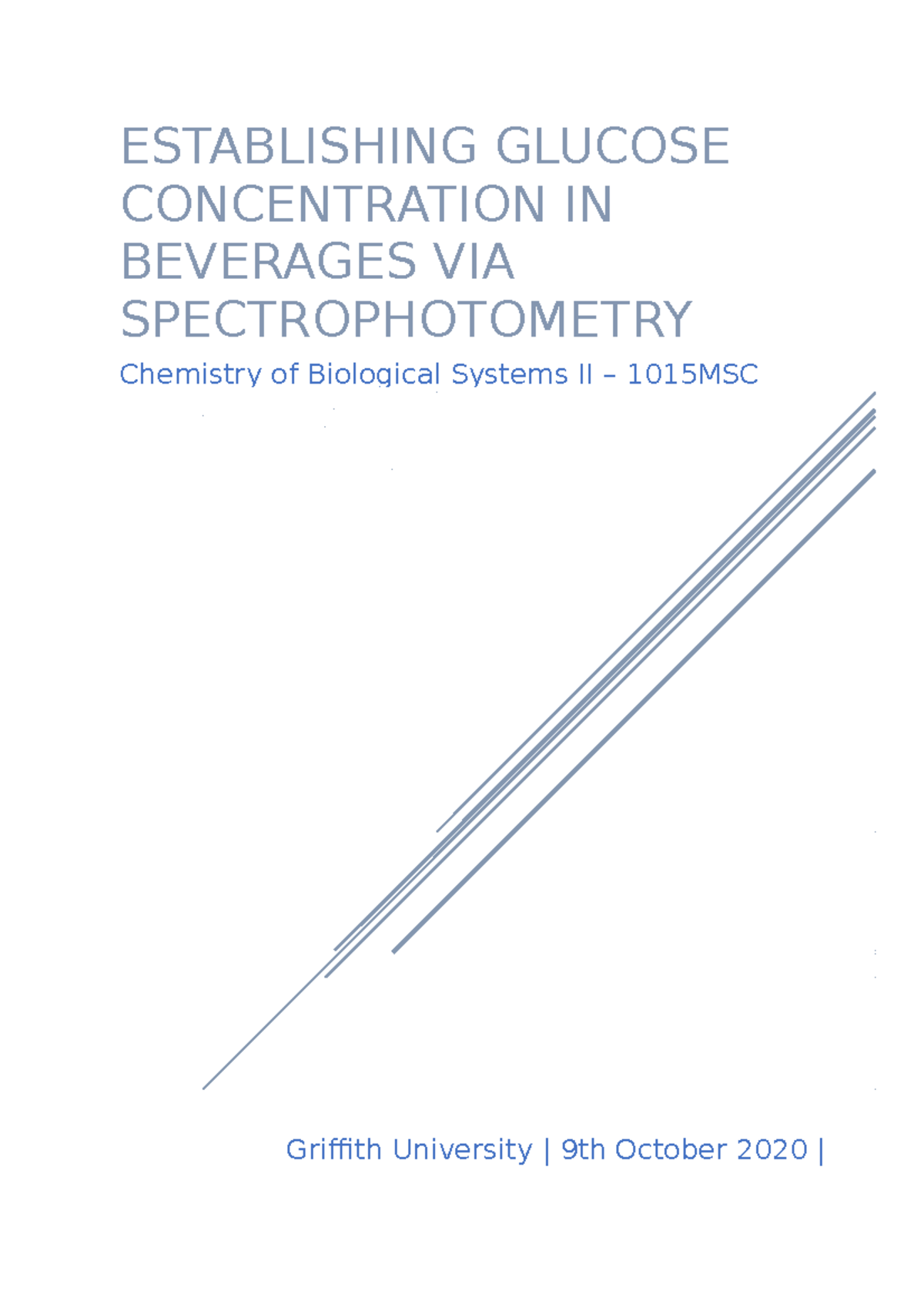 Lab Report: Glucose Concentration in Beverages via Spectrophotometry ...