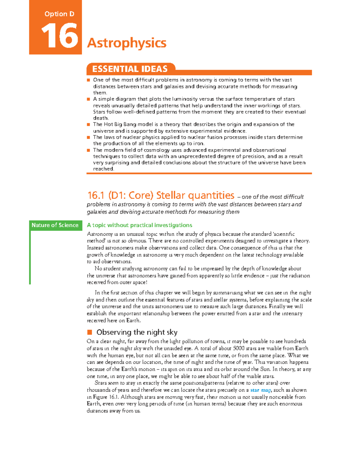 Astrophysics D16: Essential Ideas and Stellar Quantities Notes - Studocu