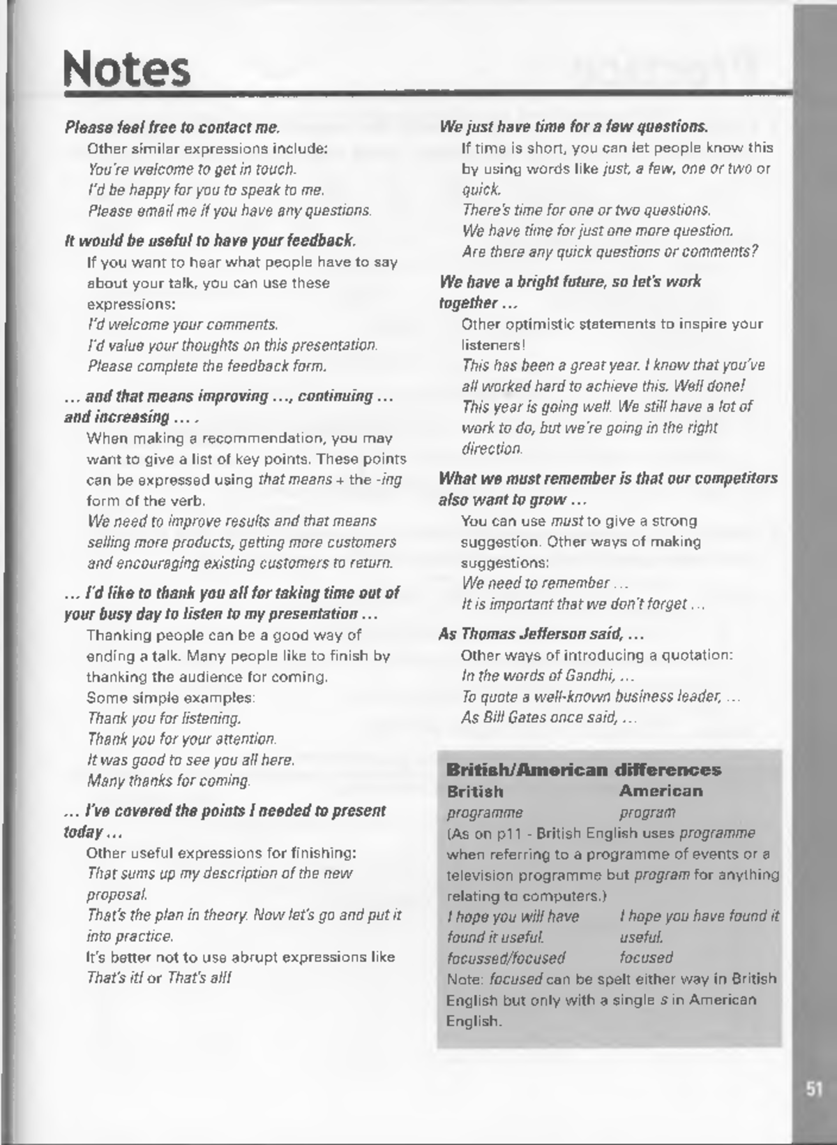 English for Work: Business Presentation Notes (Nói 4) - Studocu