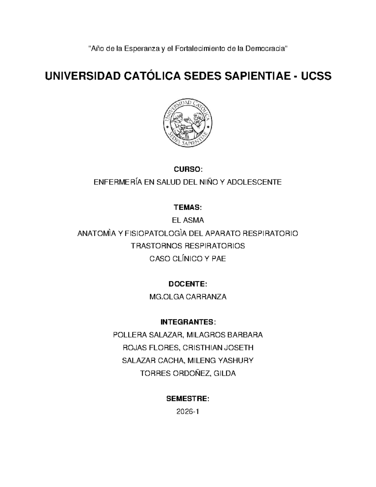 ASMA: Anatomía, Fisiopatología y Cuidados de Enfermería - UCSS - Studocu