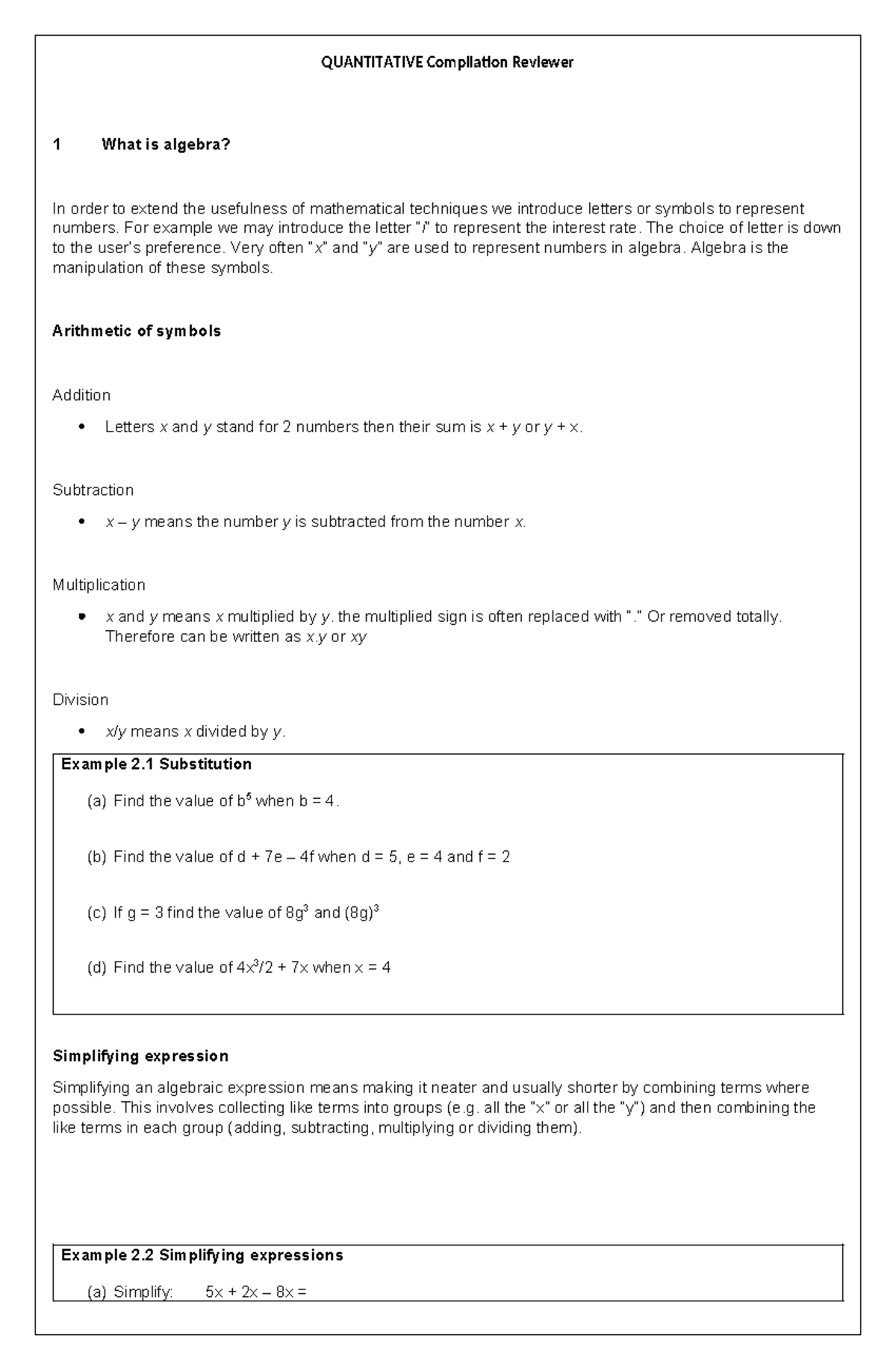 Quantitative-Set-1 - Quantitative set1 - QUANTITATIVE Compilation ...