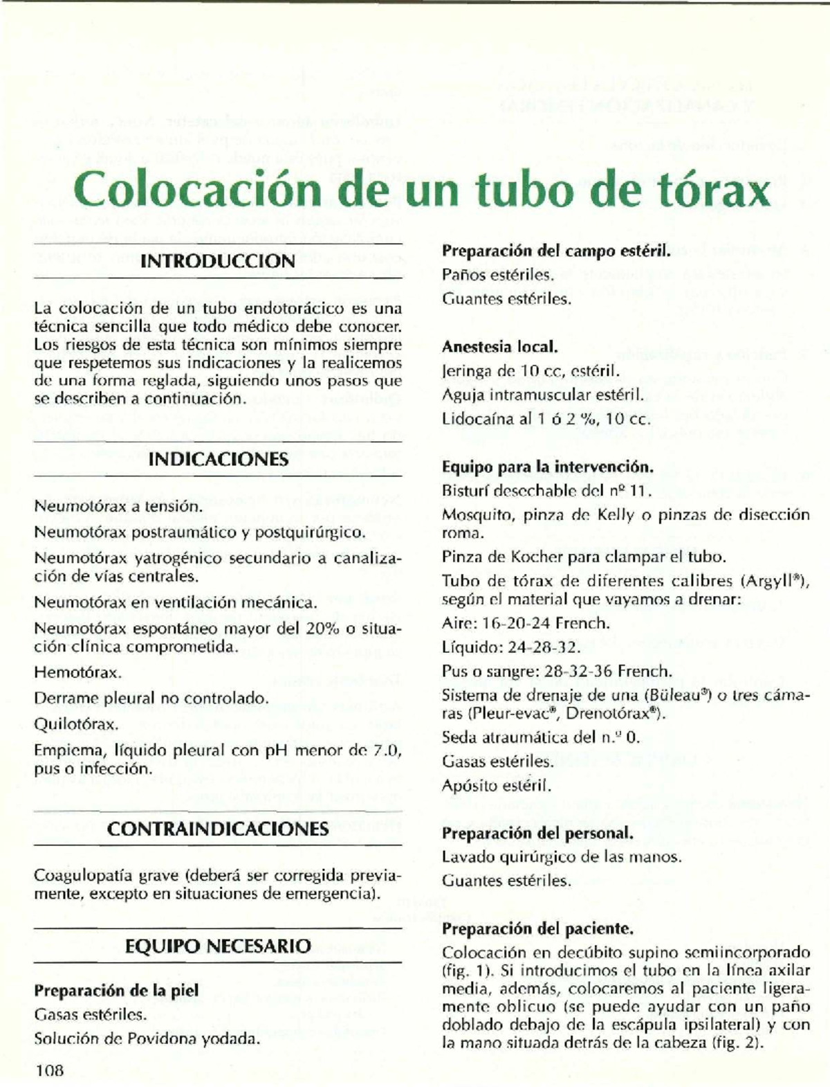Colocación de un Tubo de Tórax: Guía Práctica y Técnica - Studocu