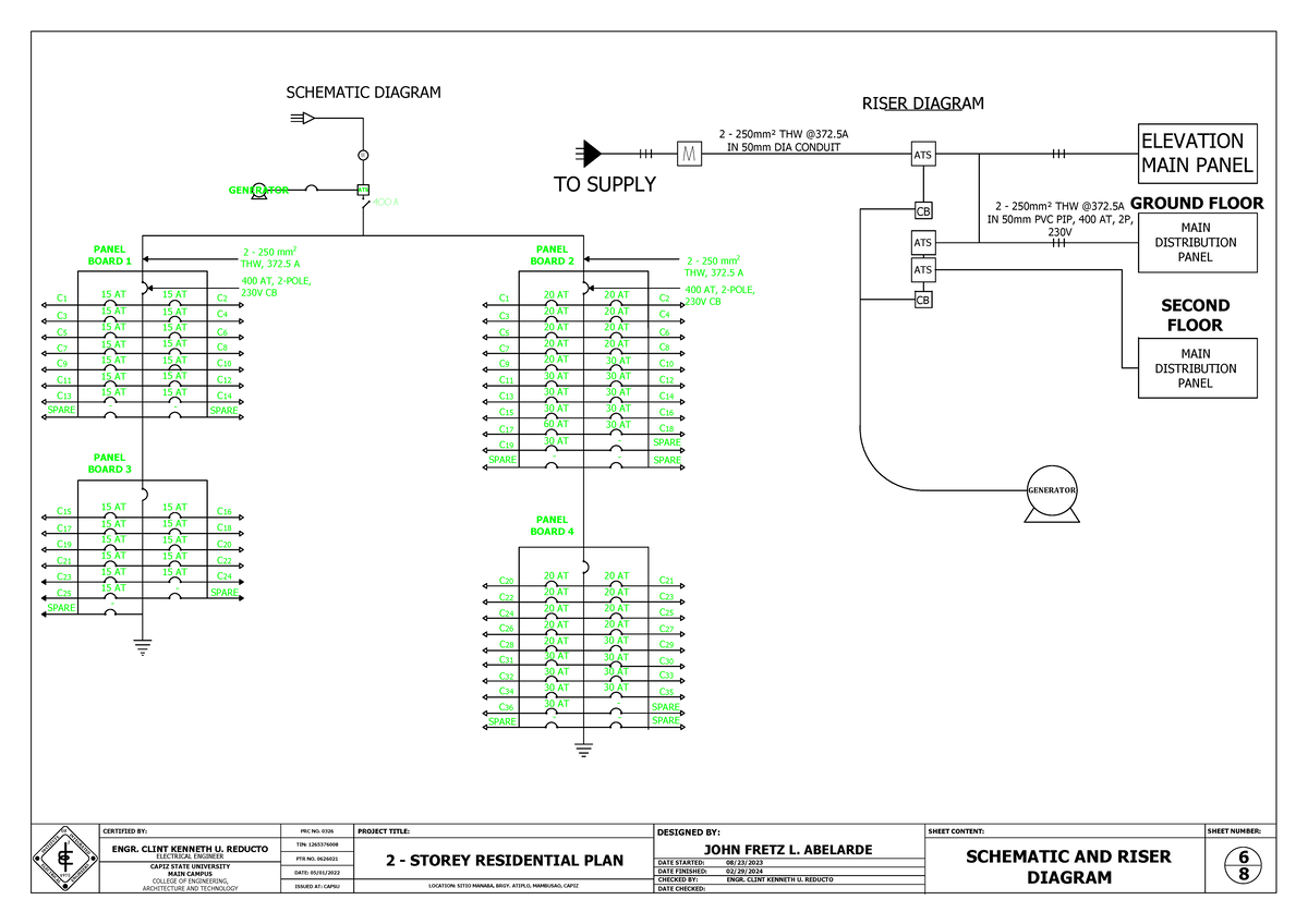 Schematic & Riser Diagram for 2-Storey Residential Plan - Studocu