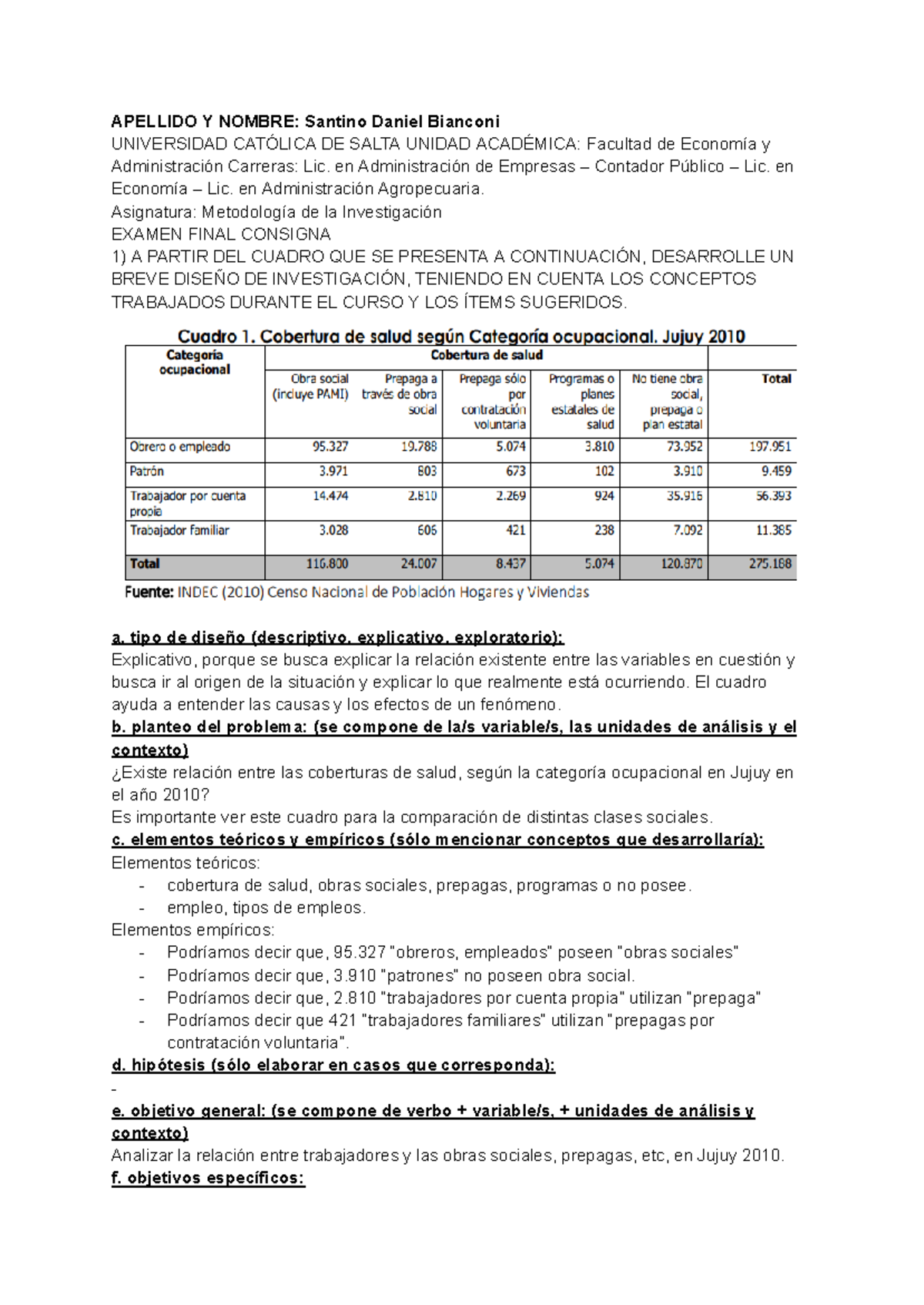 Examen Final Metodologia de la Investigacion - APELLIDO Y NOMBRE ...