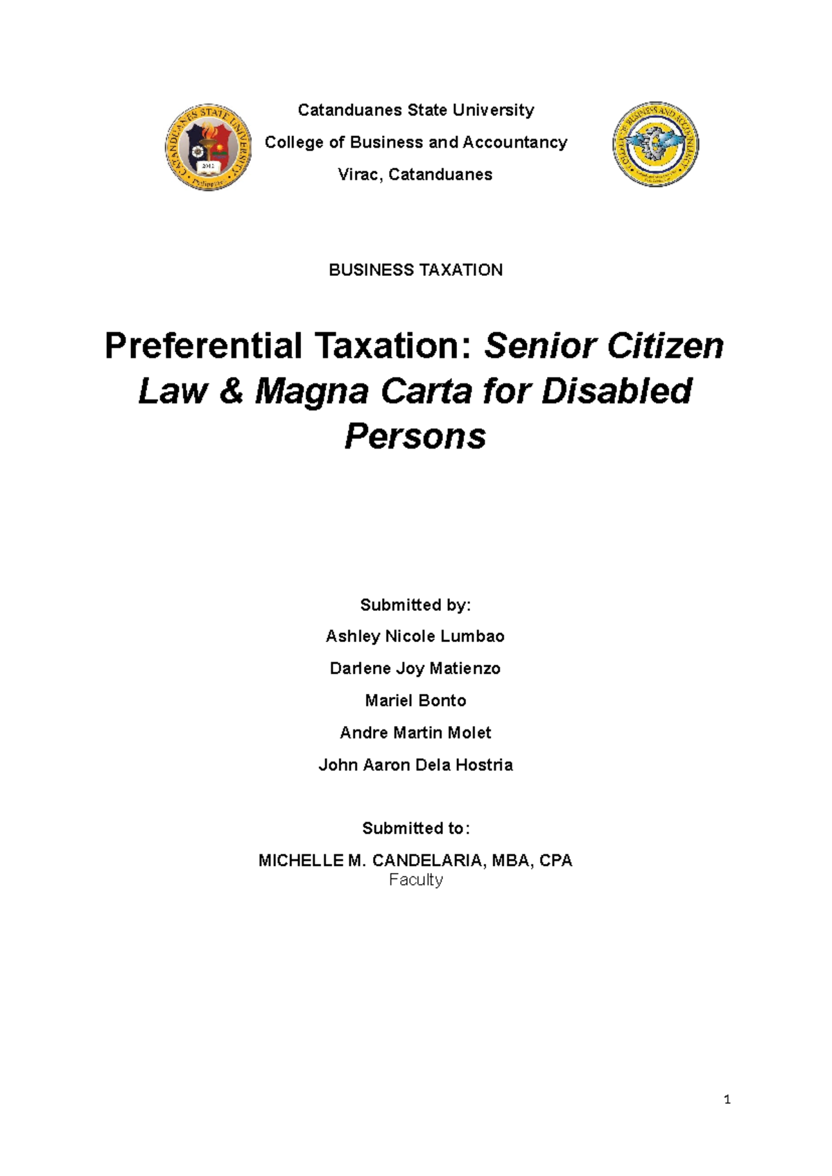 BUSINESS TAXATION: Senior Citizen Law & Magna Carta for Disabled ...