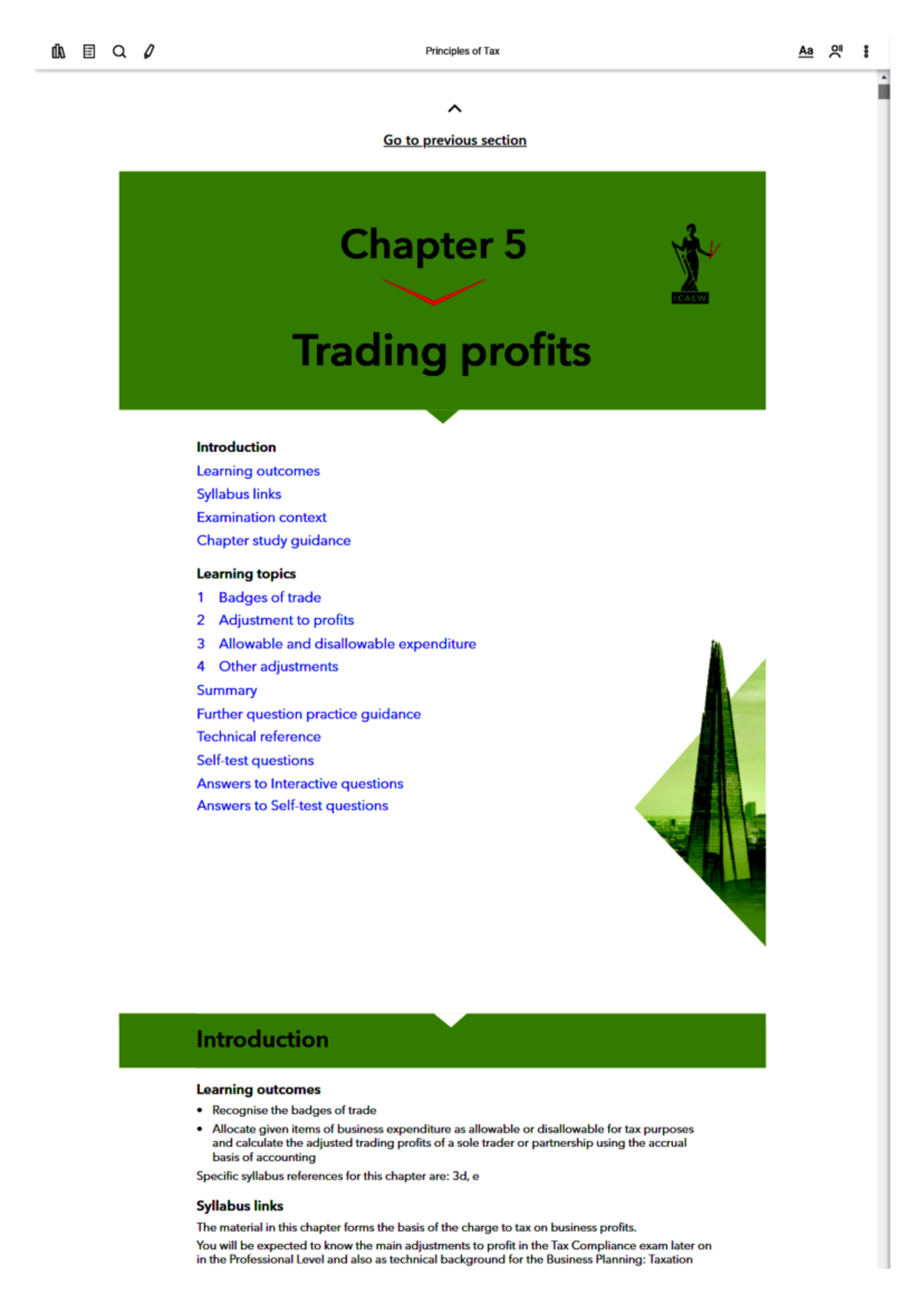 Tax C5 Trading profits - Principles of Tax Aa OII : Go to previous ...