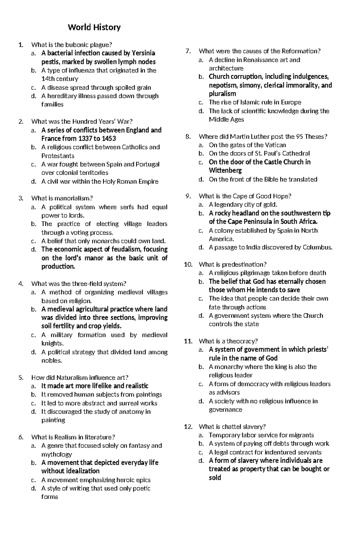World History 1 Quiz 4 - Key Concepts and Terms Review - Studocu