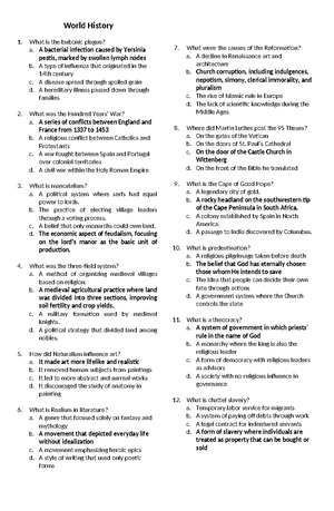 World History 1 Quiz 3 - Key Concepts and Drills - Studocu