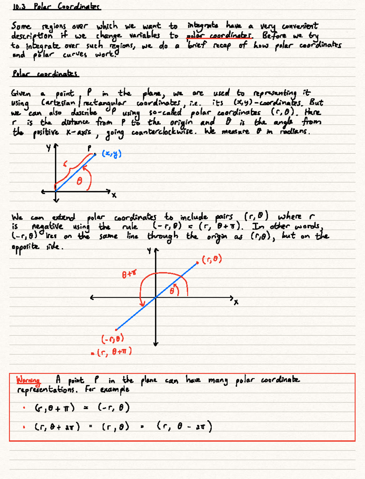 MTHS211 - Lecture 14 - Polar Coordinates - 10 Polar Coordinates ...