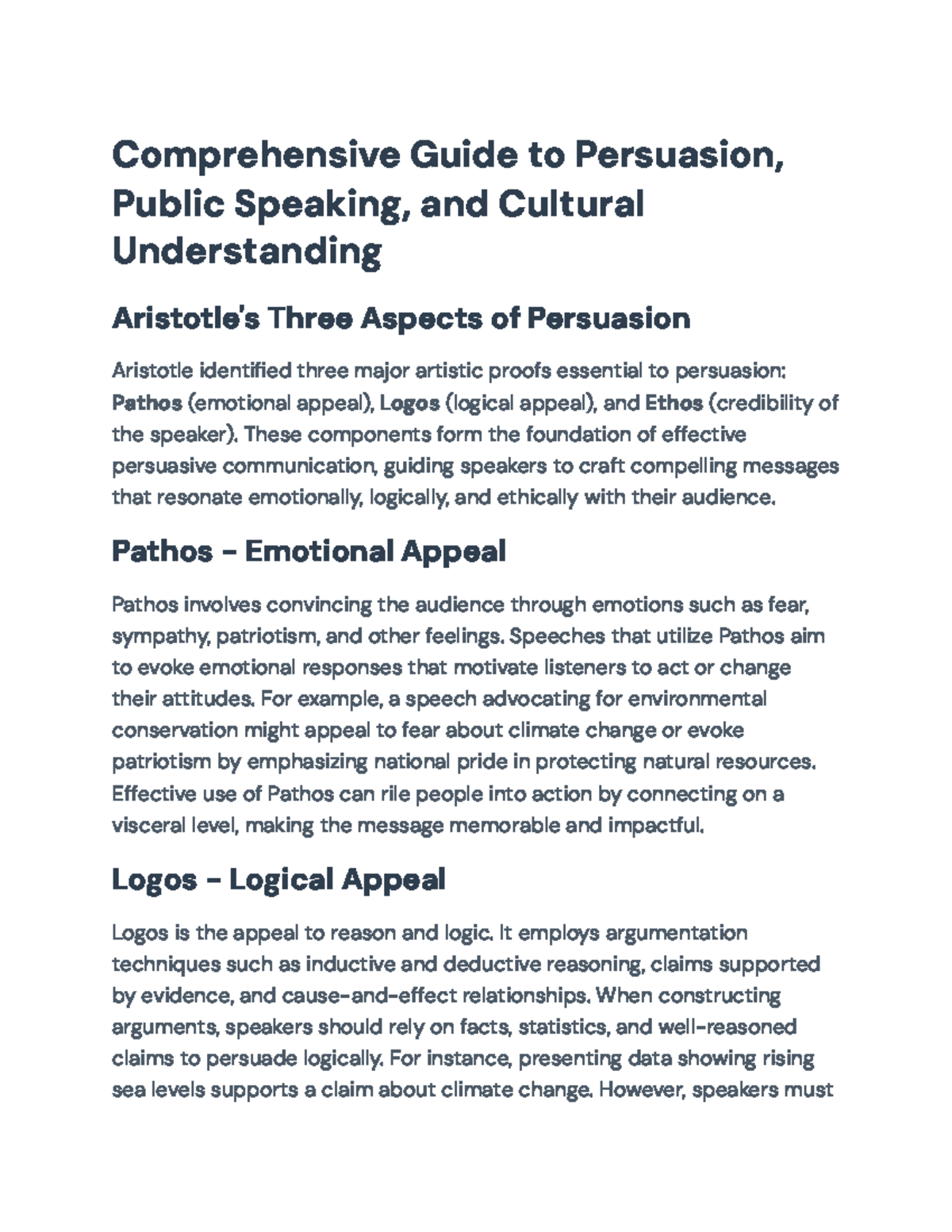 Comprehensive Guide to Persuasion & Public Speaking Techniques (PSY 101 ...
