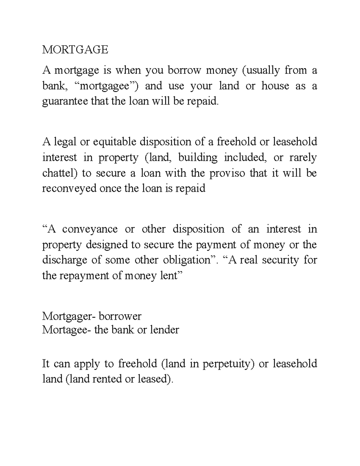 MORTGAGE LAW: Understanding Legal and Equitable Mortgages in Detail ...