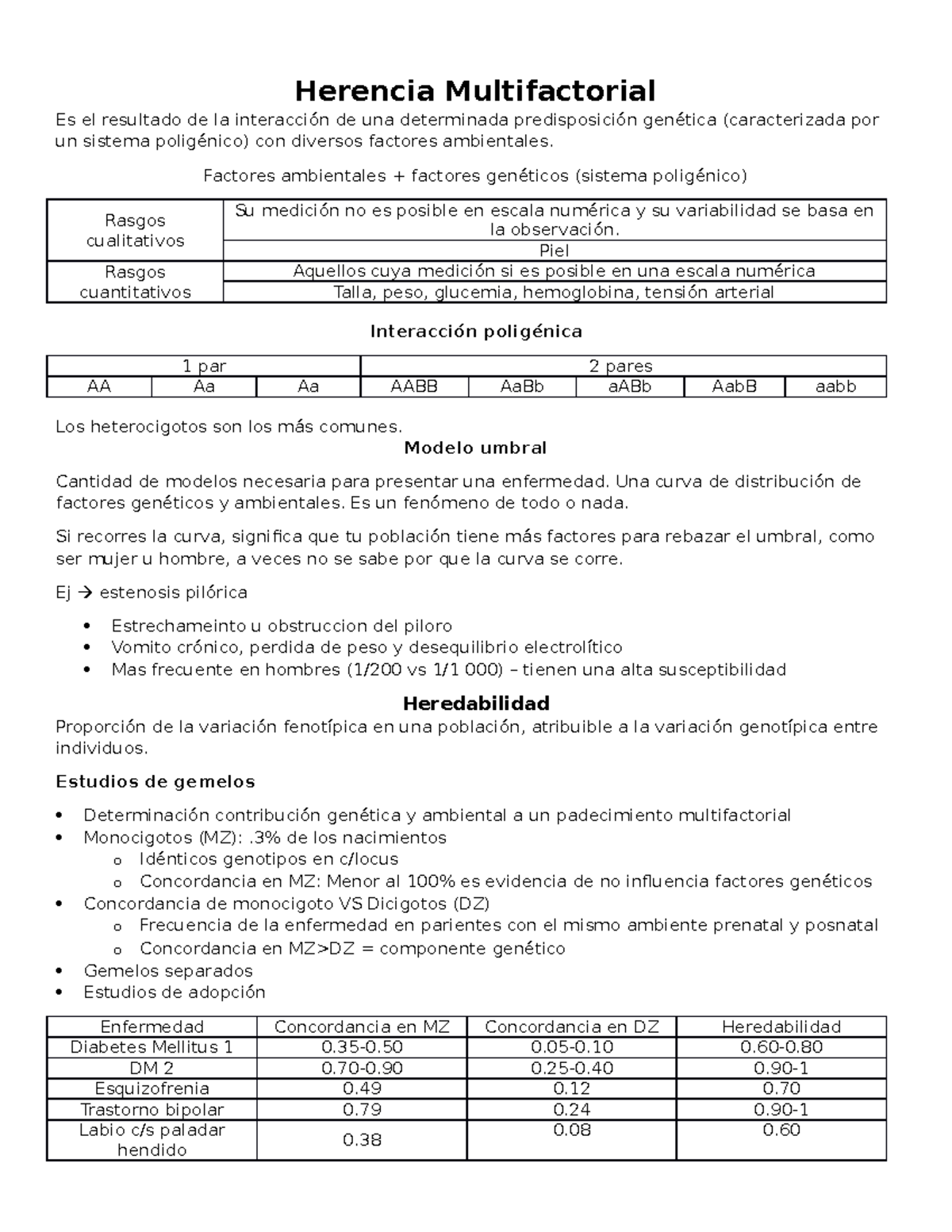 Genética 8 - Herencia Multifactorial - Herencia Multifactorial Es el ...