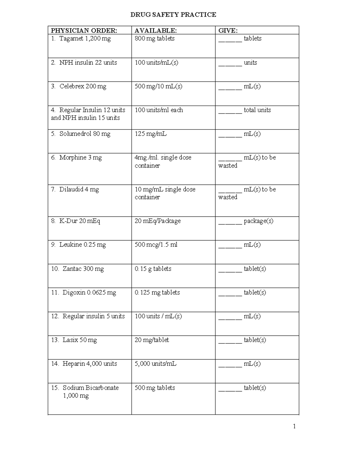 Dosage Calculation Practice Questions (PHARM 101) - Studocu