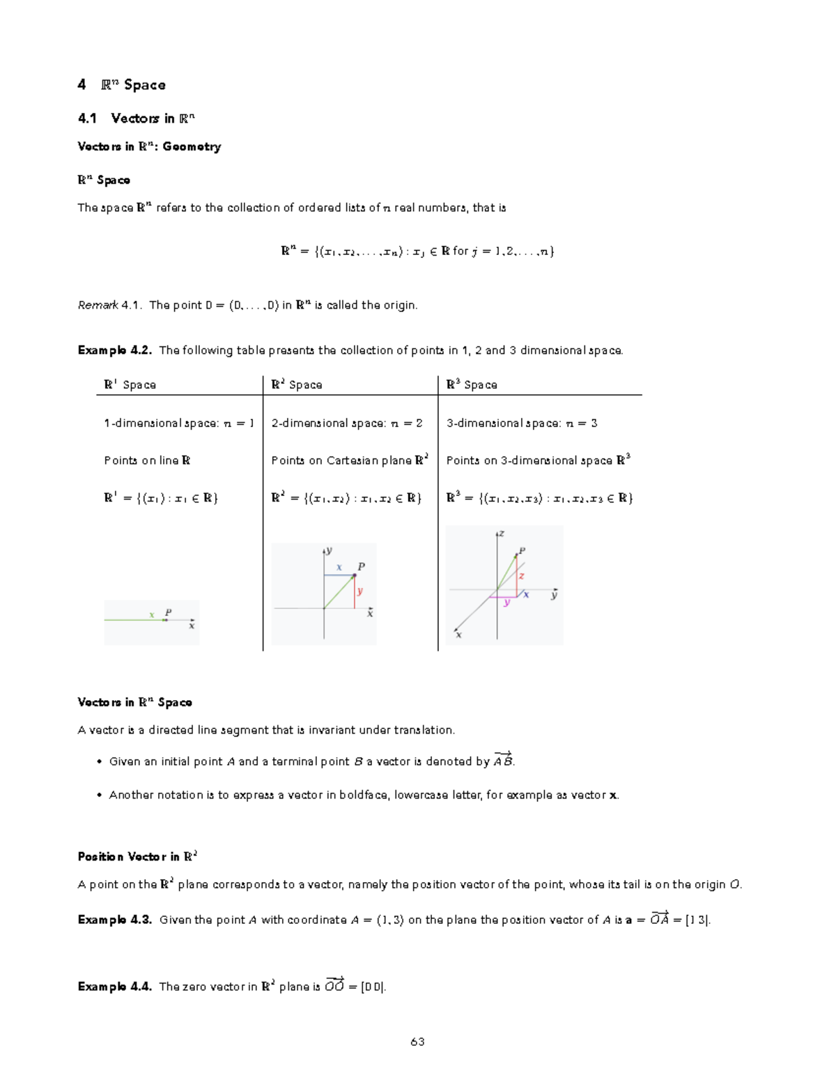 Chapter 4: Vectors in Rn - MATH-1350H Class Notes - Studocu