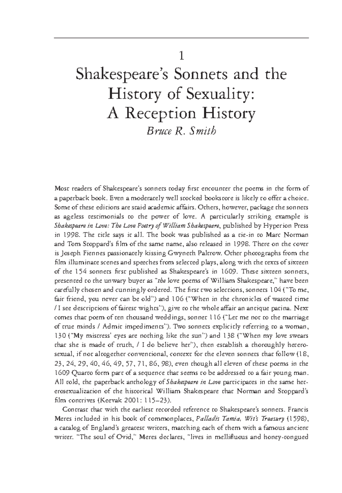 Shakespeare's Sonnets: A Critical Reception History (ENG102) - 1 ...