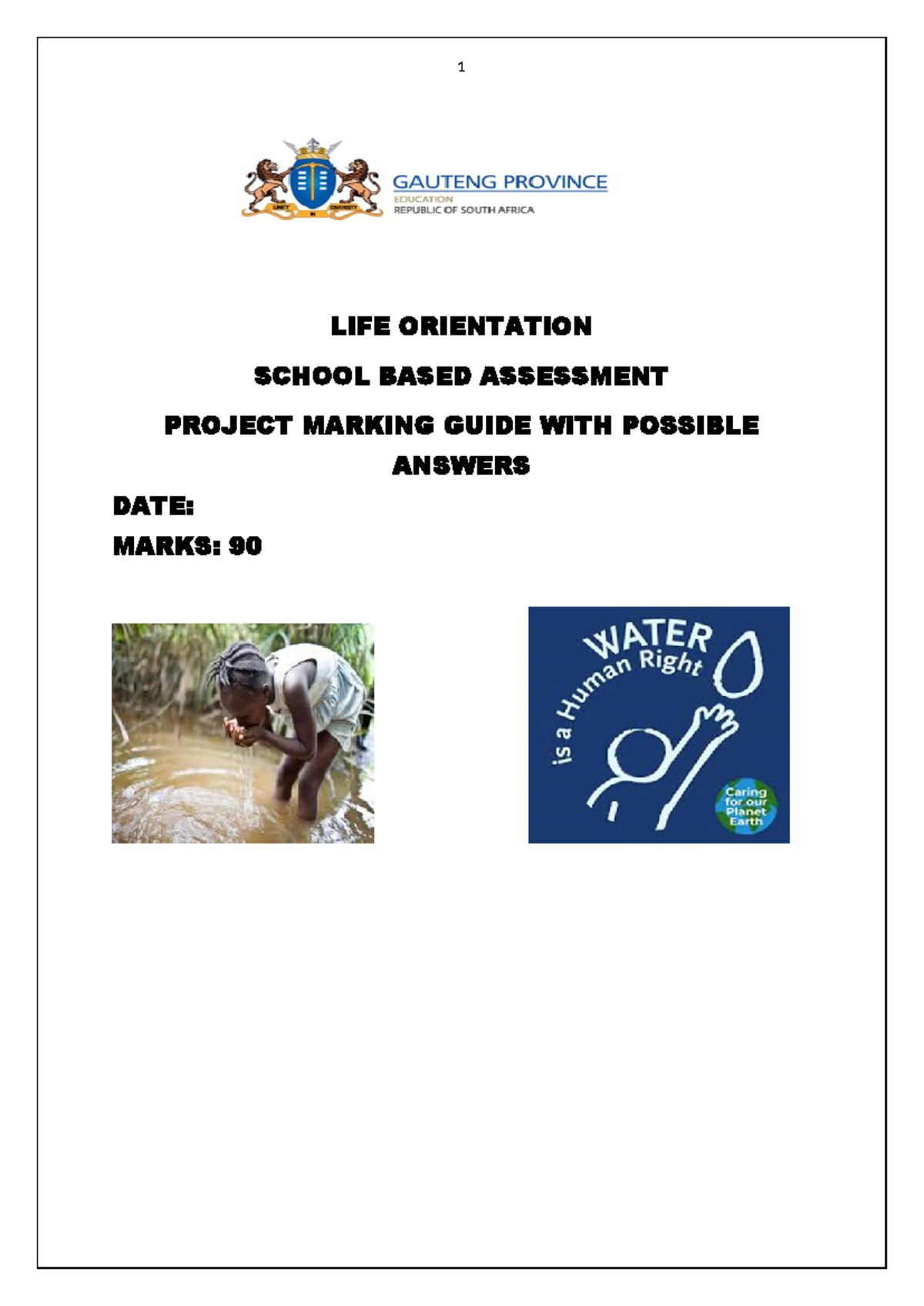 Grade 12 LO Project Marking Guide & Answers - Term 2 2024 Draft - Studocu