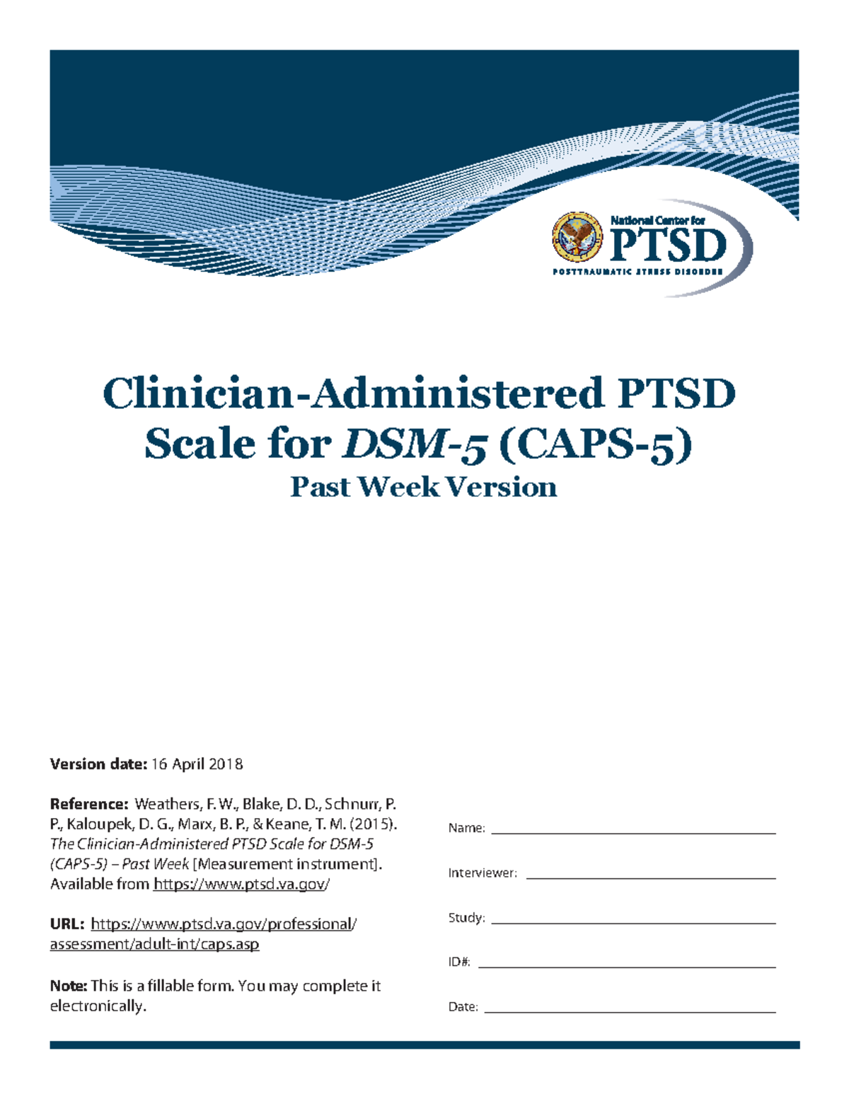 Clinician-Administered PTSD - Clinician-Administered PTSD Scale for DSM ...
