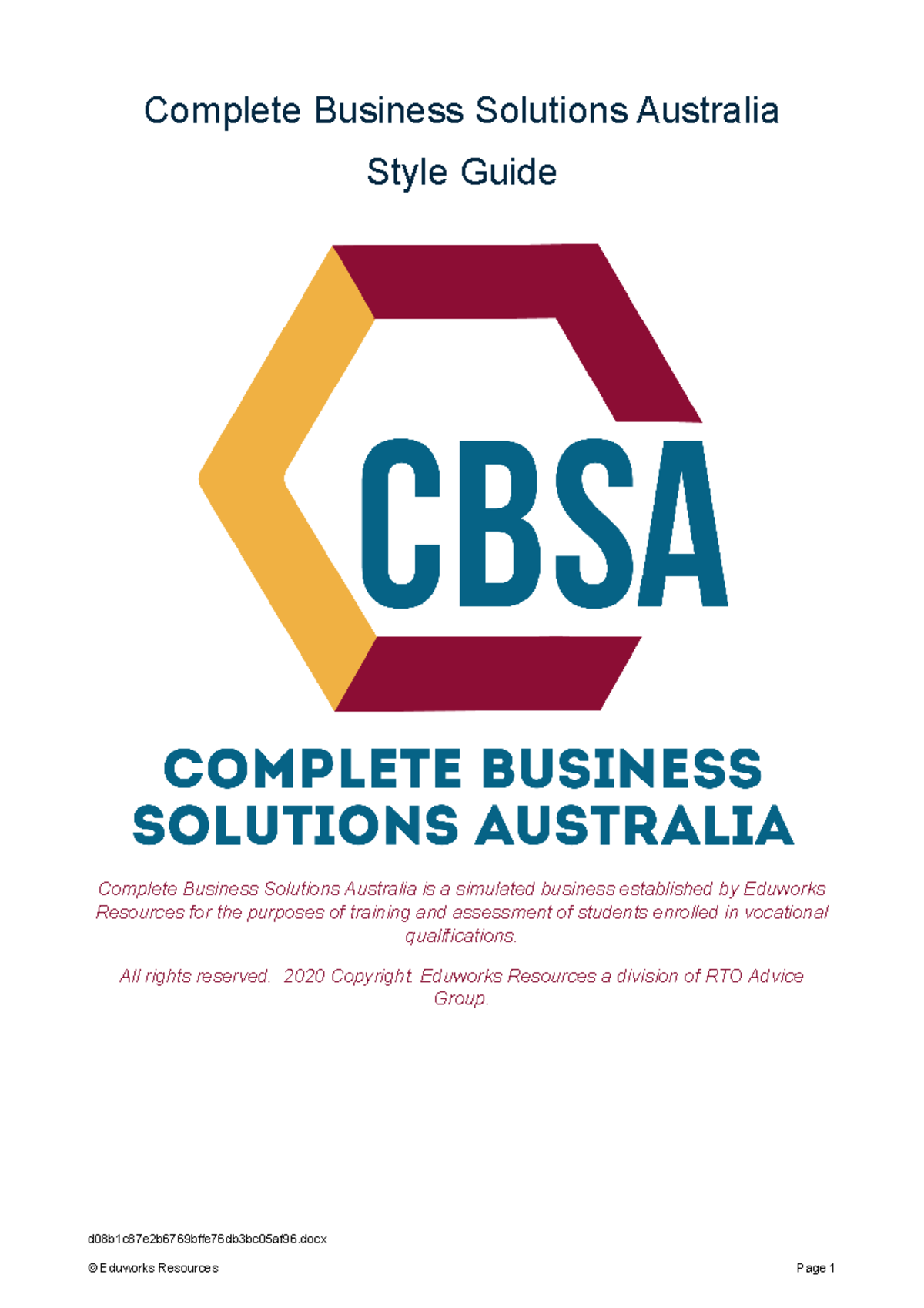 CBSA Style Guide for Complete Business Solutions Australia - Studocu