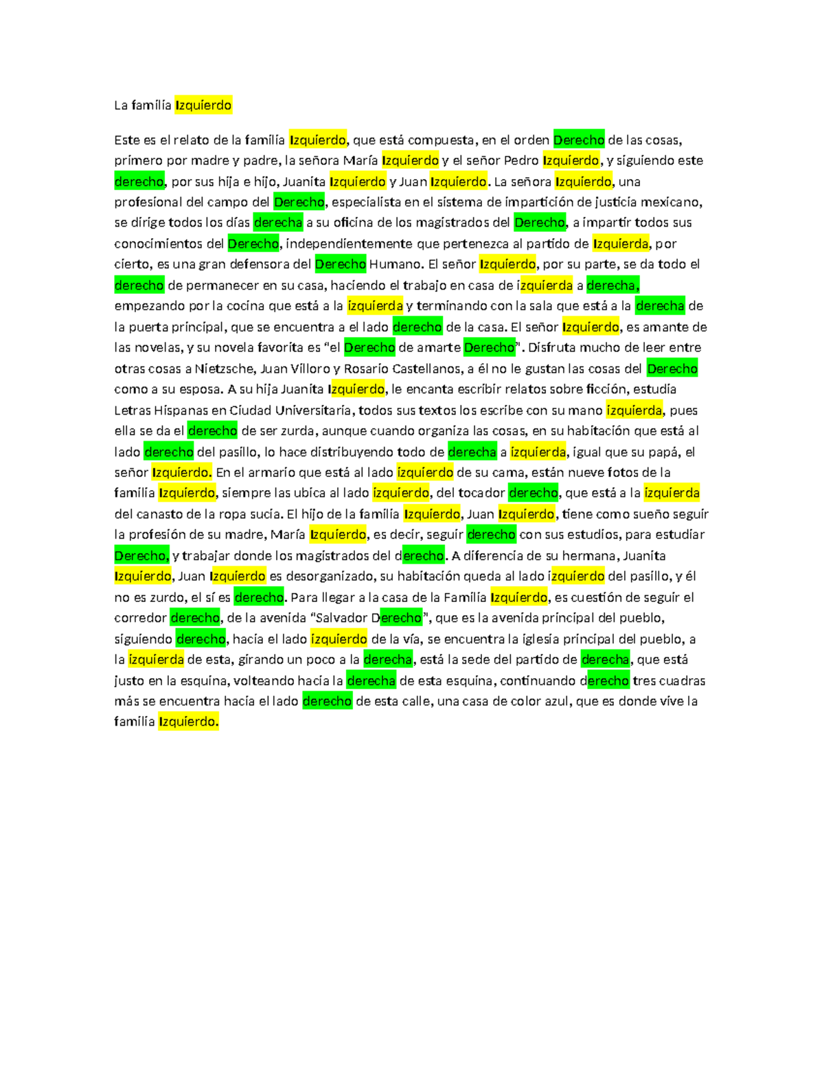 La familia Izquierdo: Dinámica familiar y roles en la vida diaria - Studocu