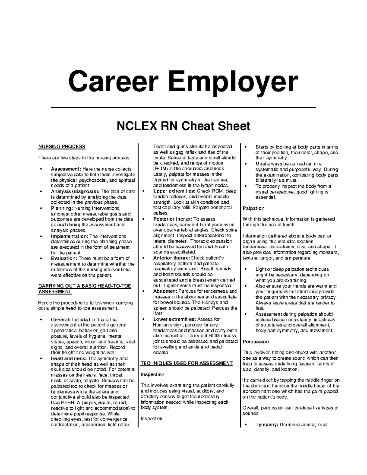 NCLEX RN Final Exam Cheat Sheet: Essential Nursing Process Insights ...