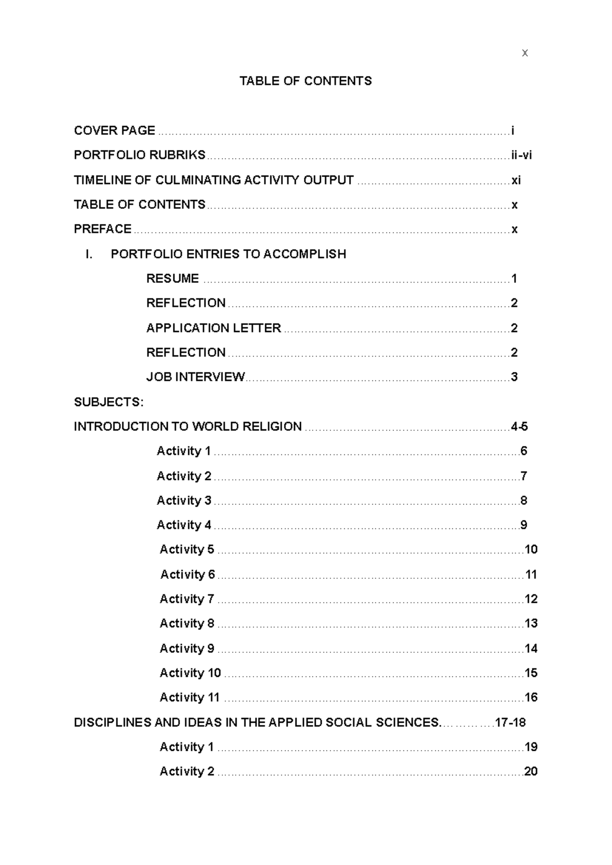Portfolio Rubrics and Activities Overview for WR 101 - Studocu