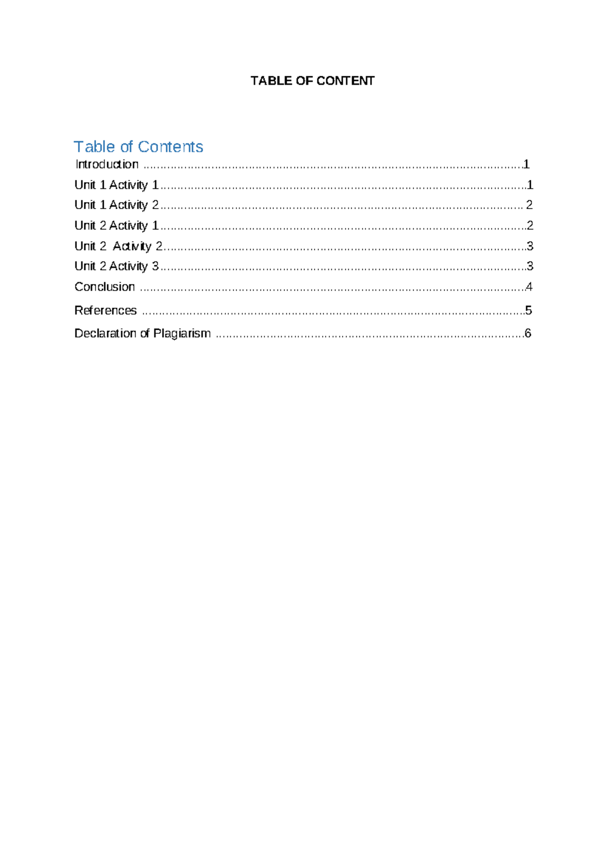 DPR1501 assignment 01 - public relations - TABLE OF CONTENT ...