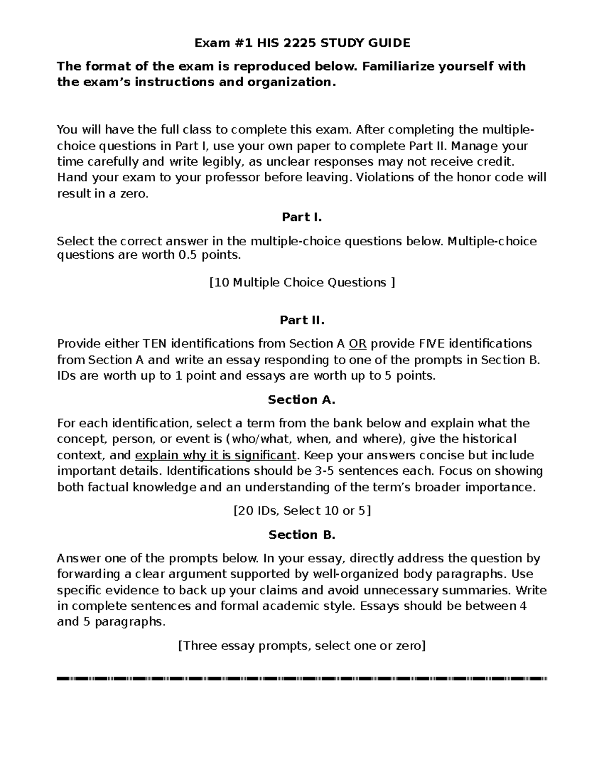 HIS 2225 Exam #1 Study Guide: Key Concepts & Essay Prompts - Studocu