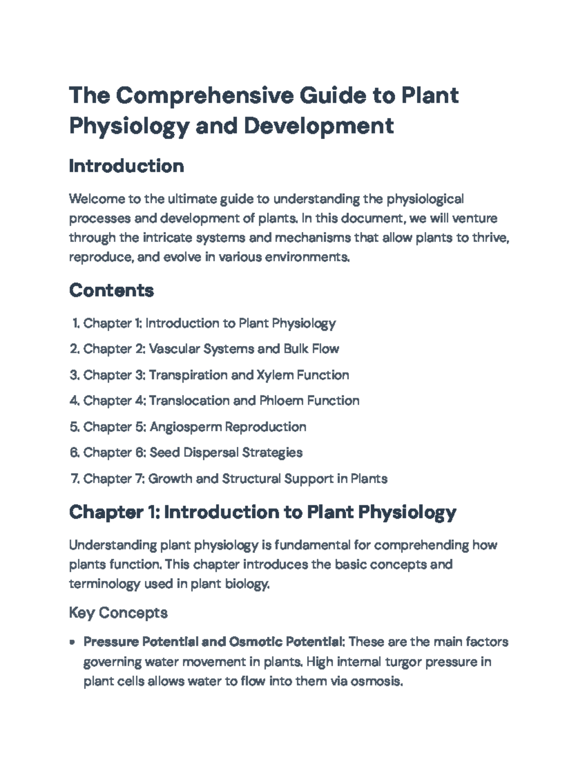 Comprehensive Guide to Plant Physiology and Development: Chapters ...