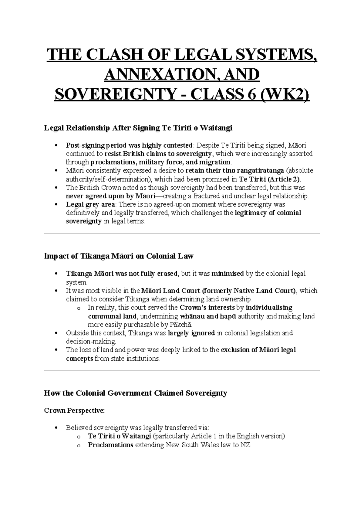 The Clash of Legal Systems and Sovereignty: Class 6 (WK2) Analysis - Studocu