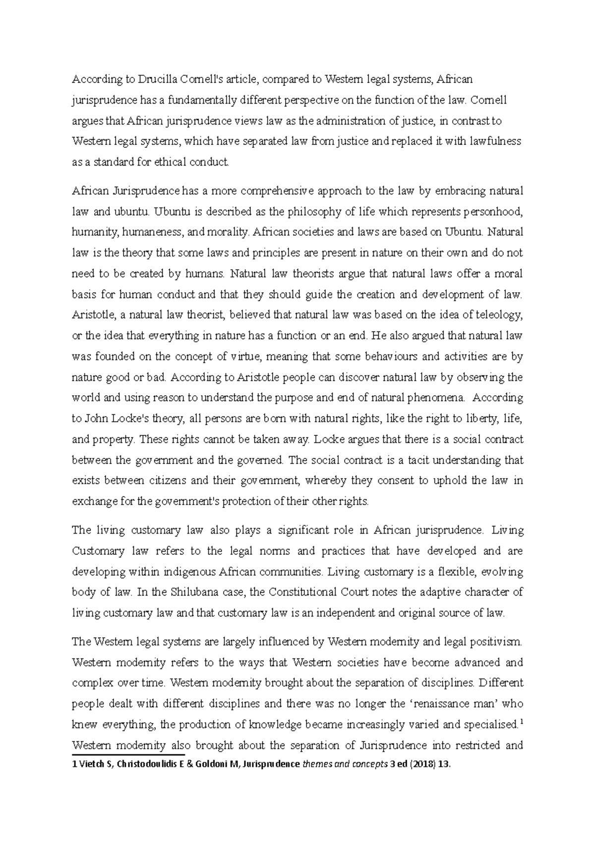 African Jurisprudence vs. Western Legal Systems: Insights from Cornell ...