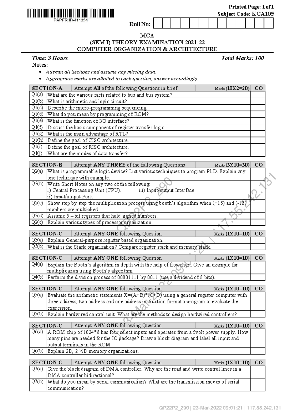 Computer Organization & Architecture Notes - KCA105 - Studocu