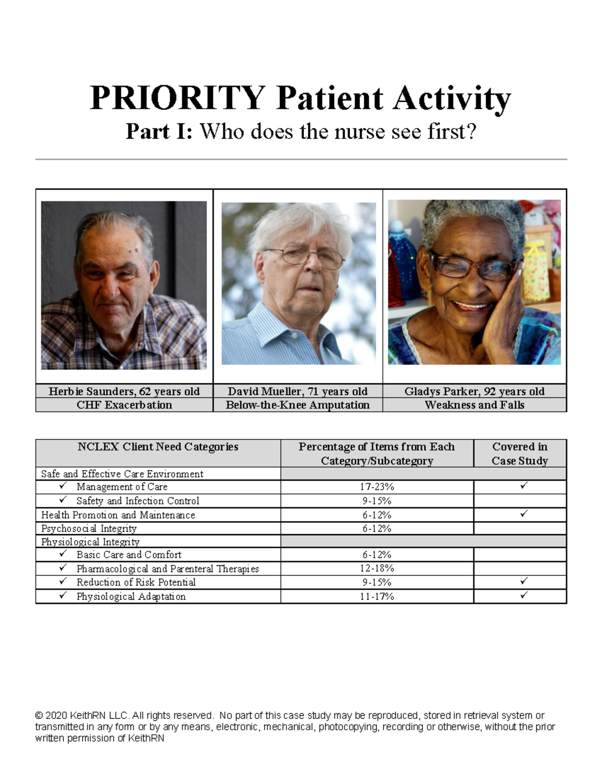 Patient Priority Assessment Case Study - NCLEX Focused Activity - Studocu