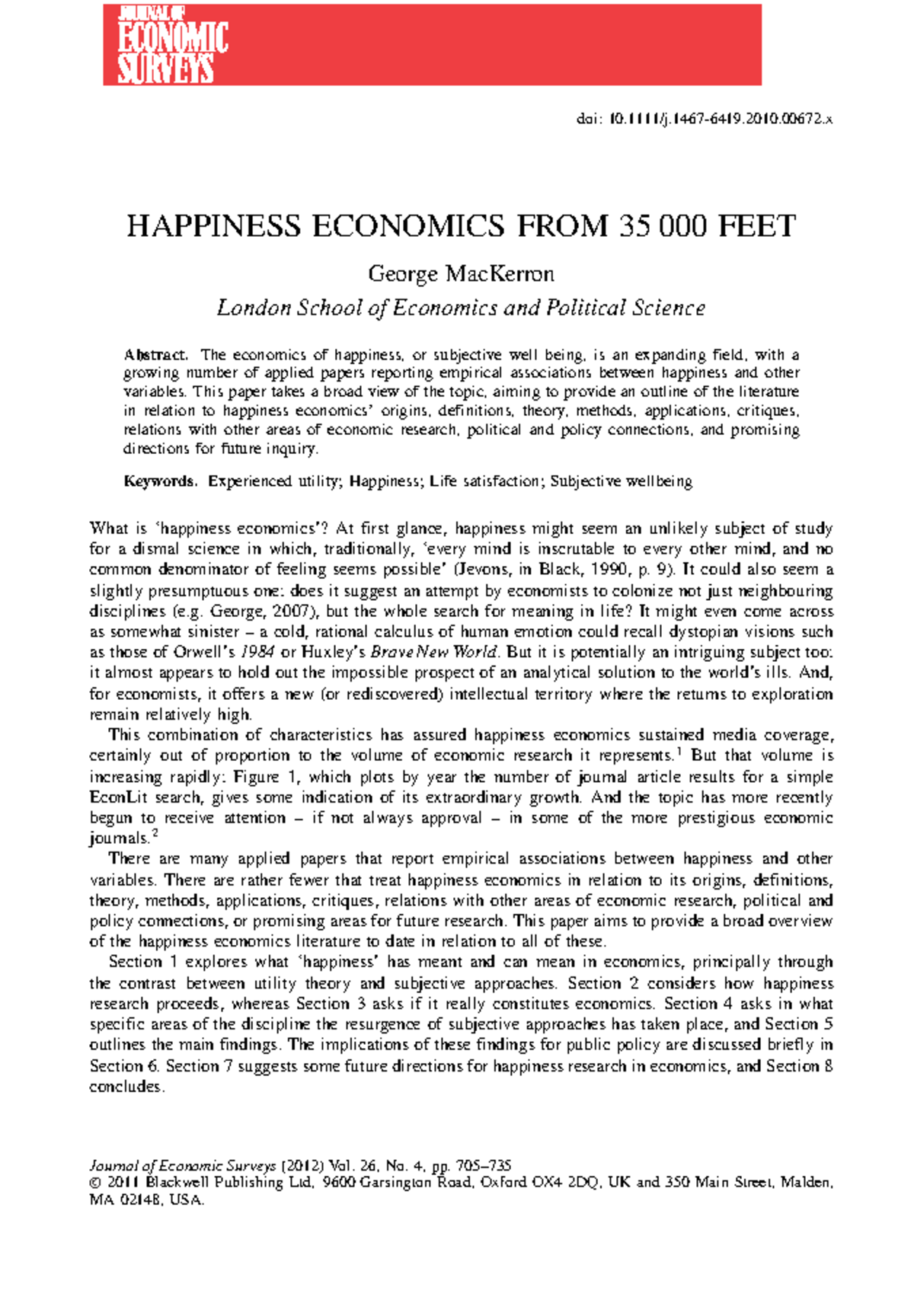 Happiness Economics Overview: Insights and Future Directions for Policy ...