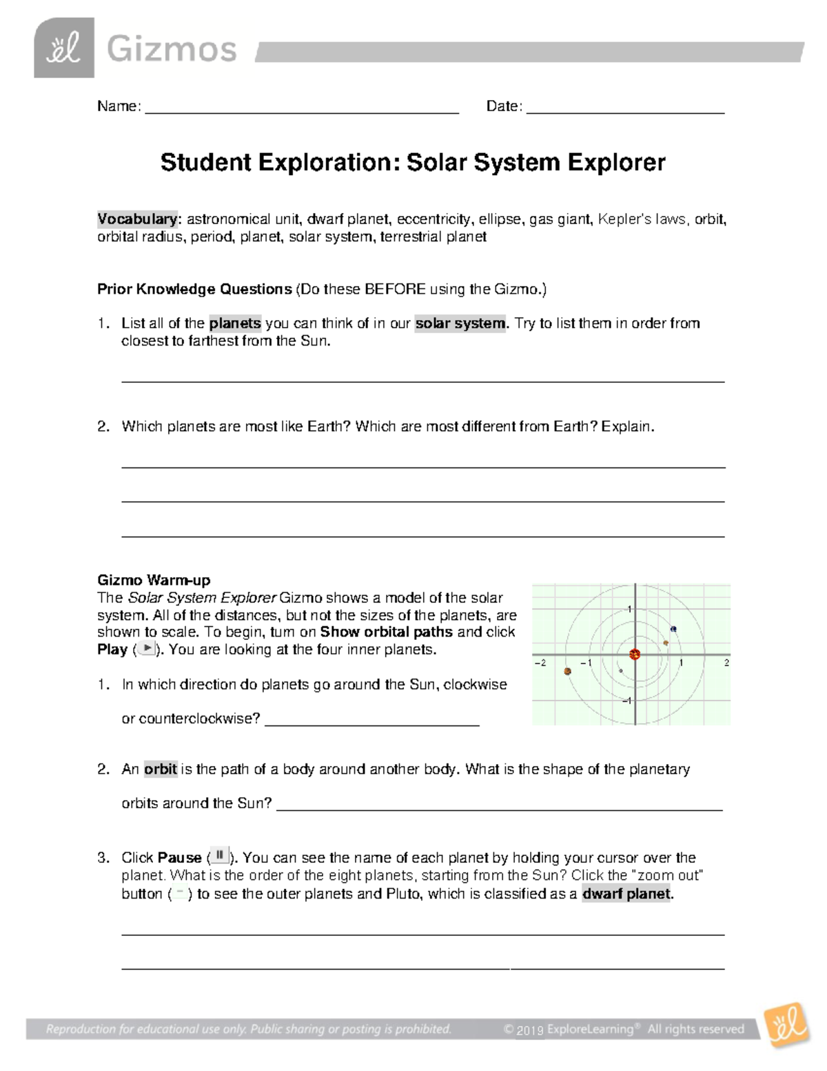 Solar System Exploration Activities SE: Understanding Astronomy ...