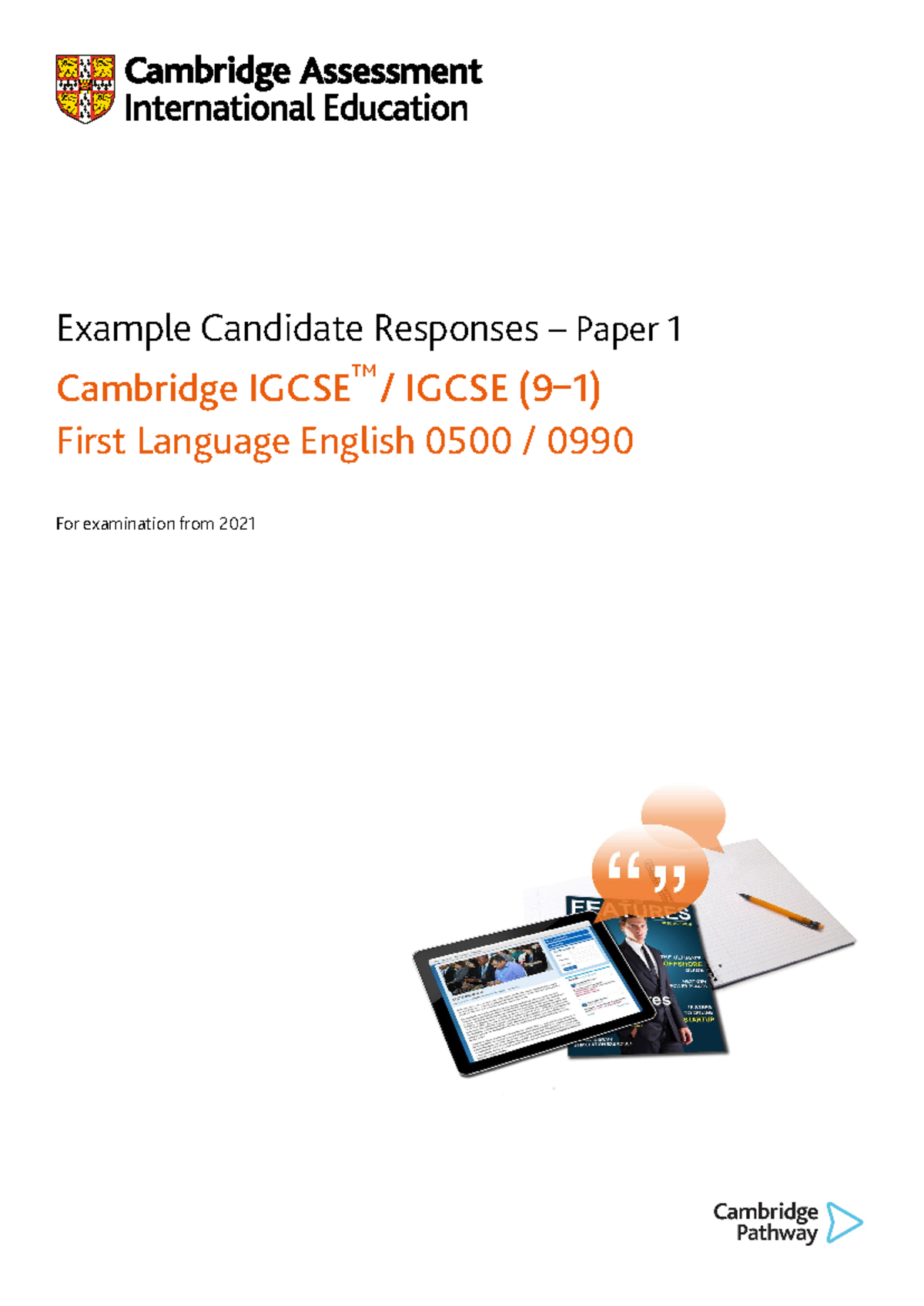 IGCSE 0500 Sample Candidate Responses Paper 1 Analysis (2021) - Studocu