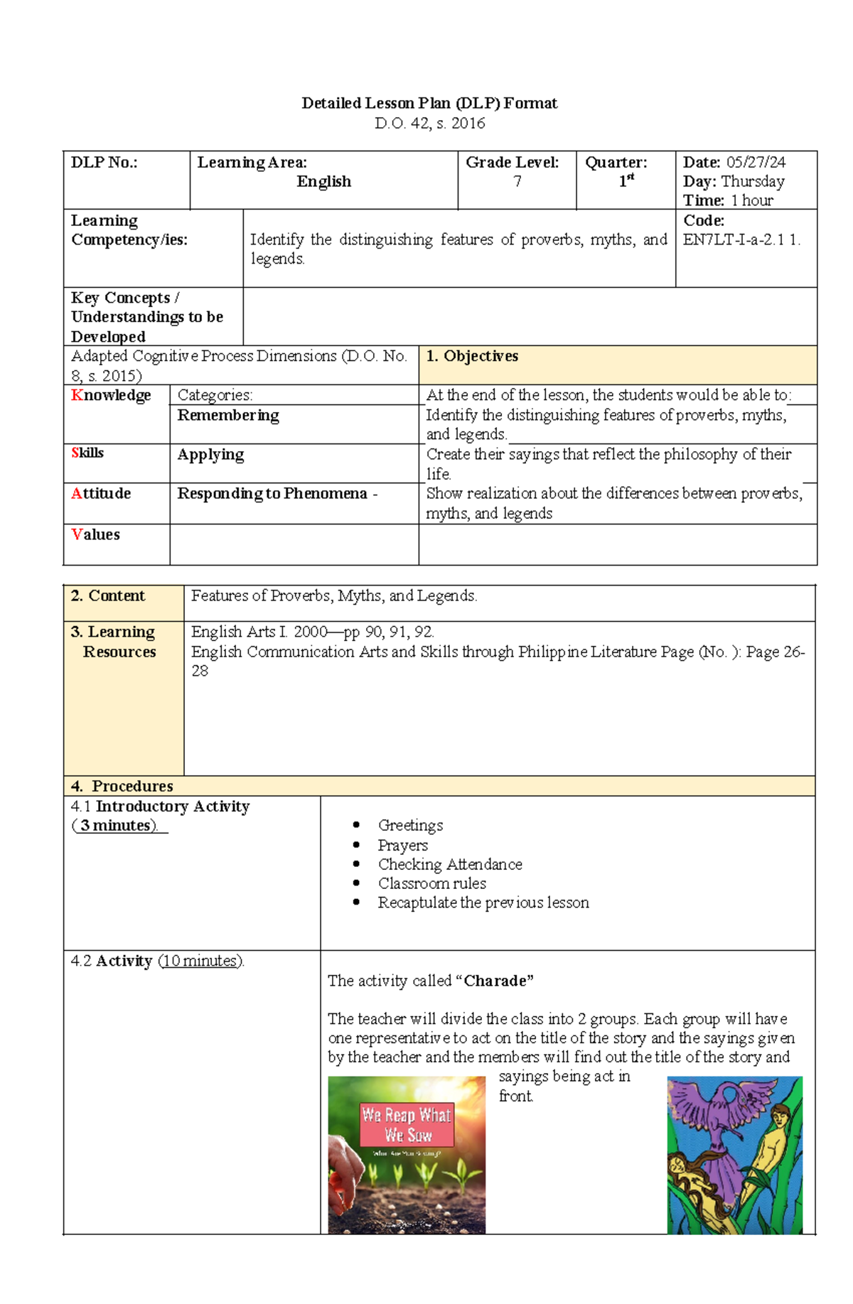 DLP-EDUC-205- Exploring Proverbs, Myths, and Legends in English Grade 7 ...
