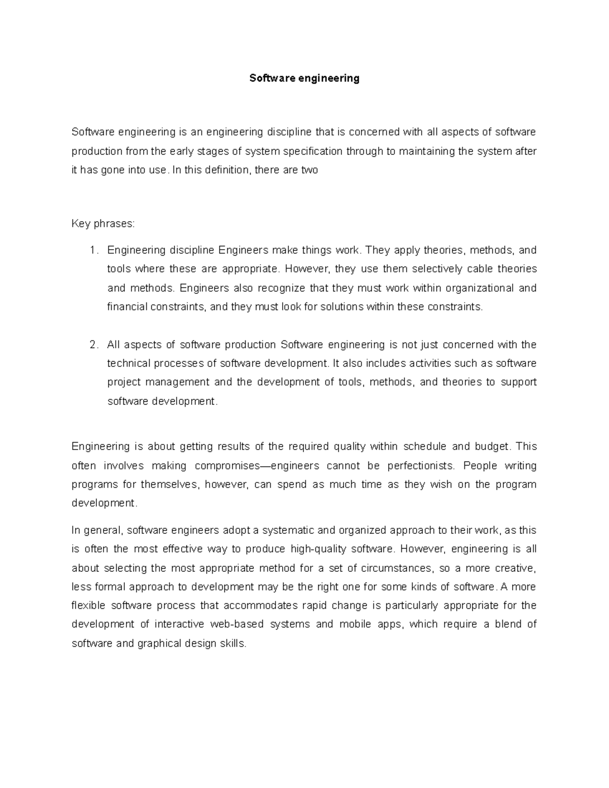 Software Engineering Software Engineering Software Engineering Is An 4184