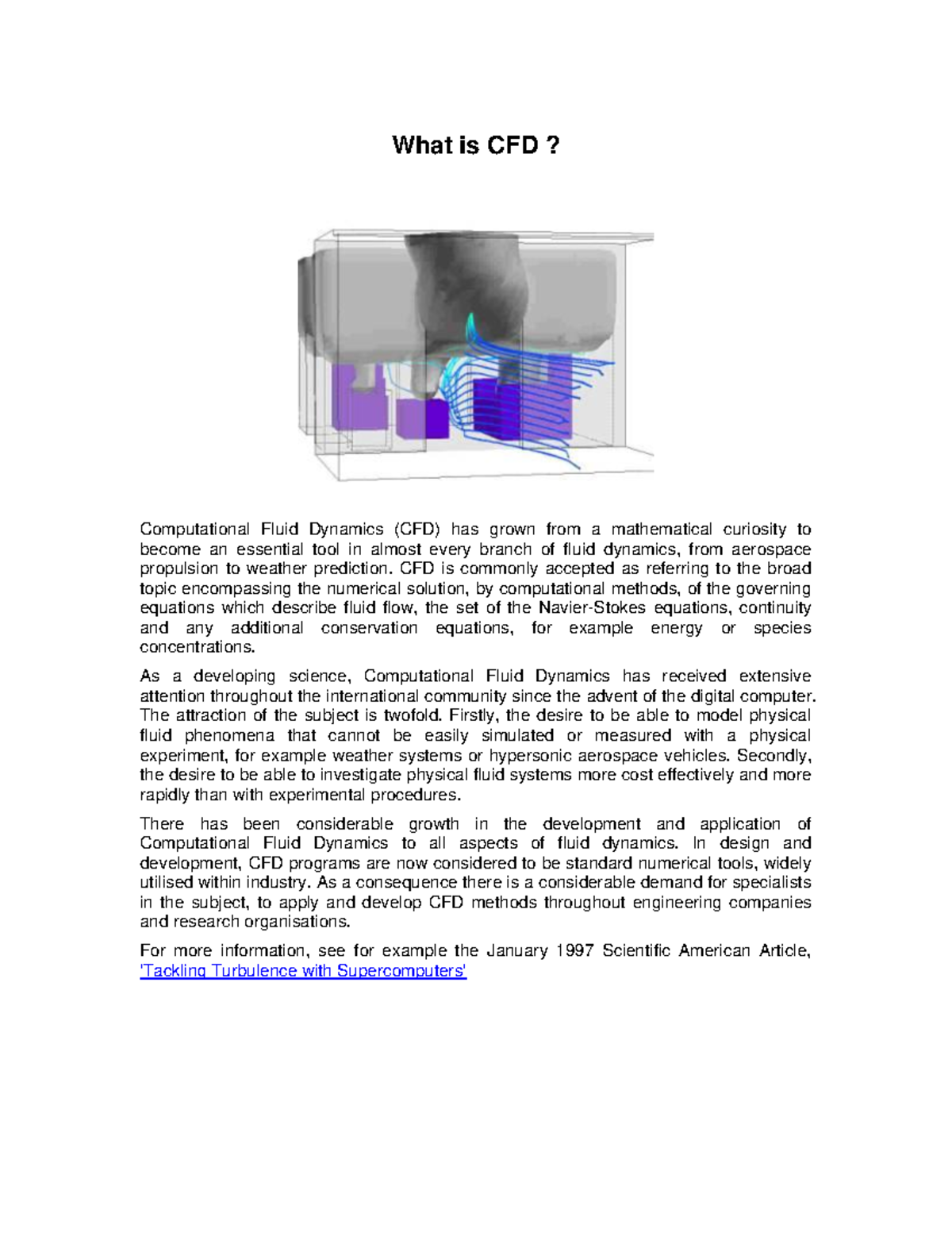 What is CFD - Should learn@ - What is CFD? Computational Fluid Dynamics ...