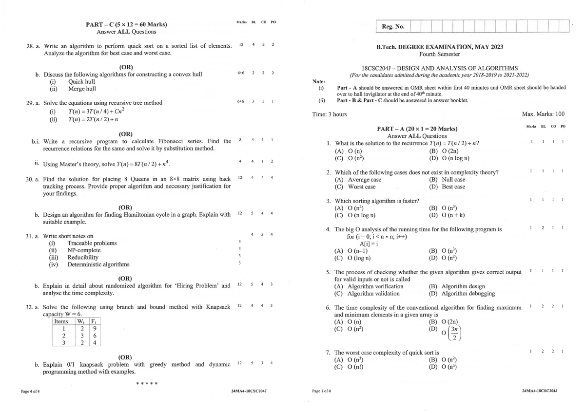 DAA-Unit 1 - Design And Analysis Of Algorithms - Studocu