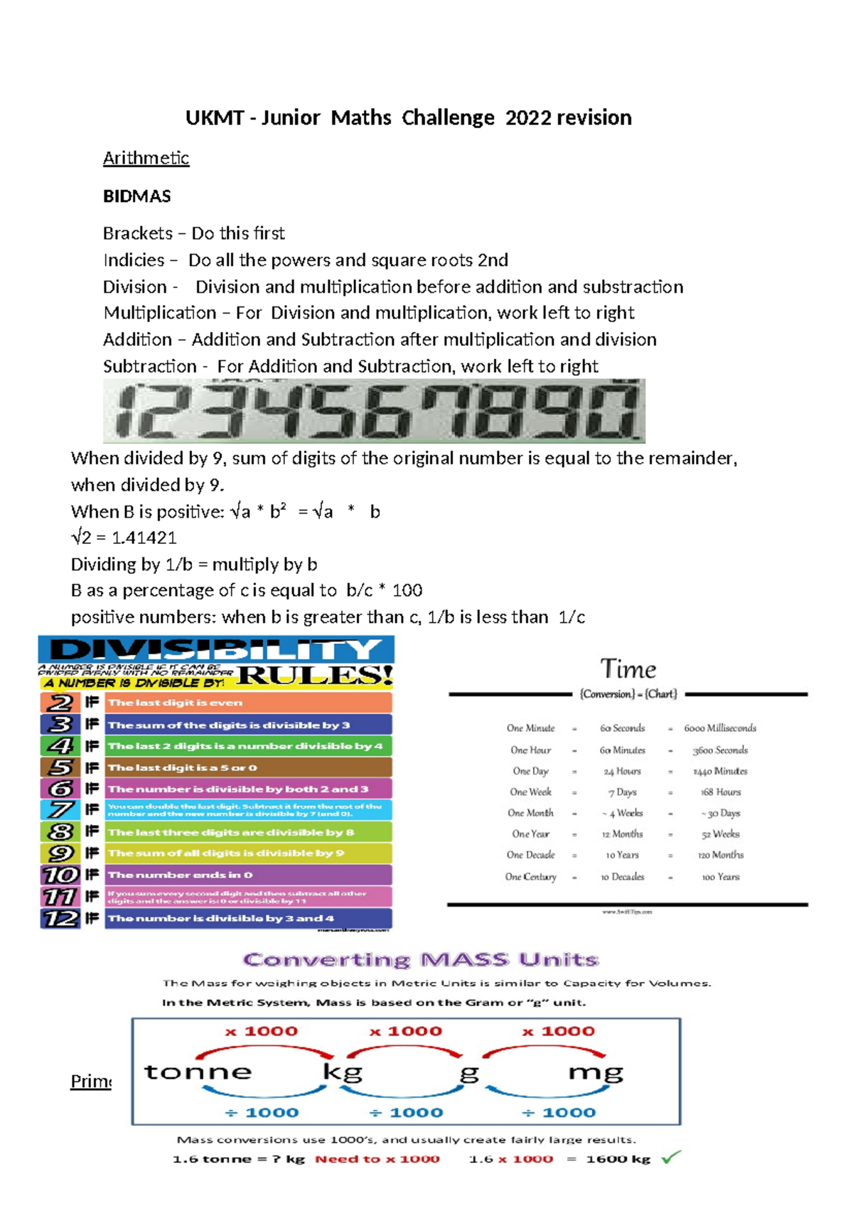 UKMT Junior Maths Challenge 2022 Revision Notes - Studocu