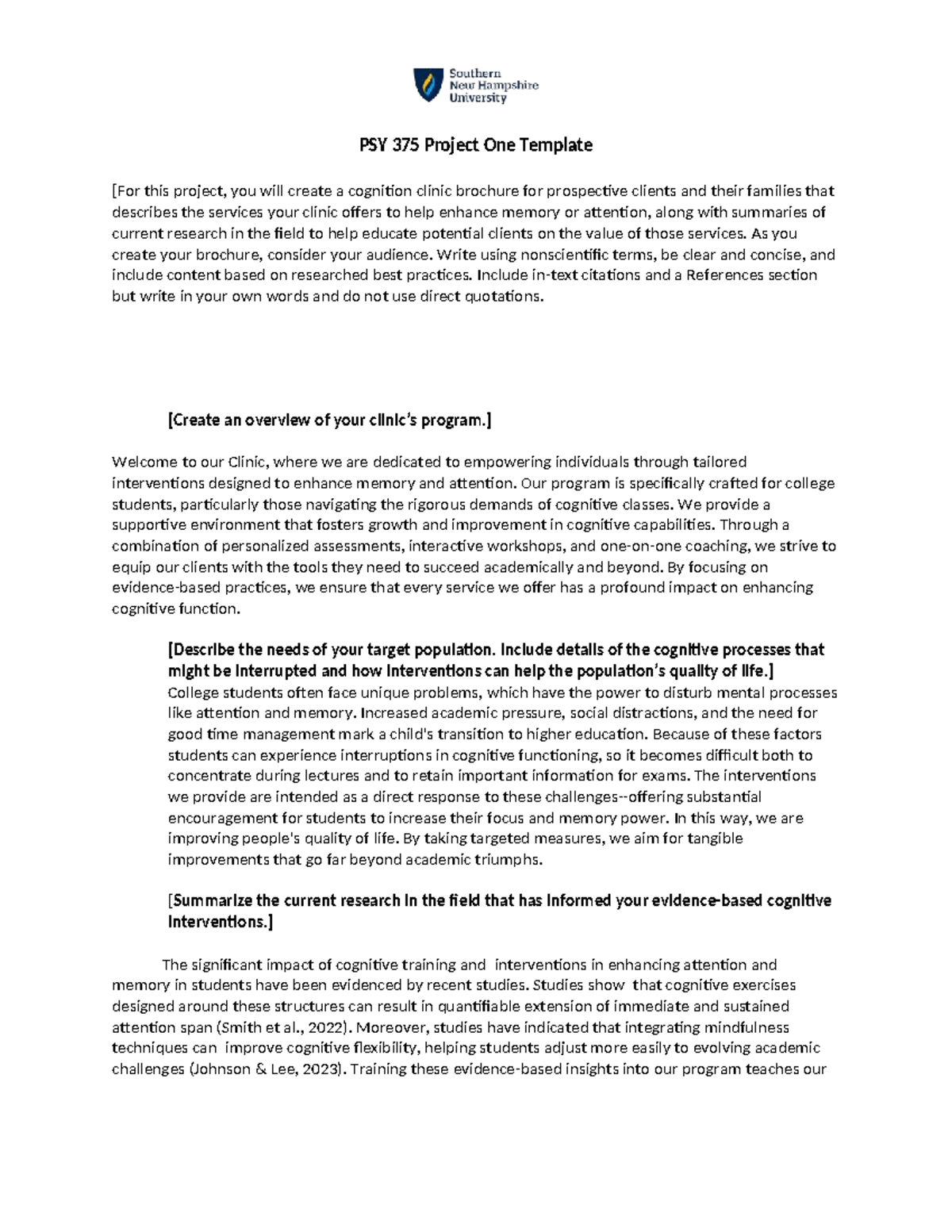 PSY 375 Project One Template - PSY 375 Project One Template [For this ...